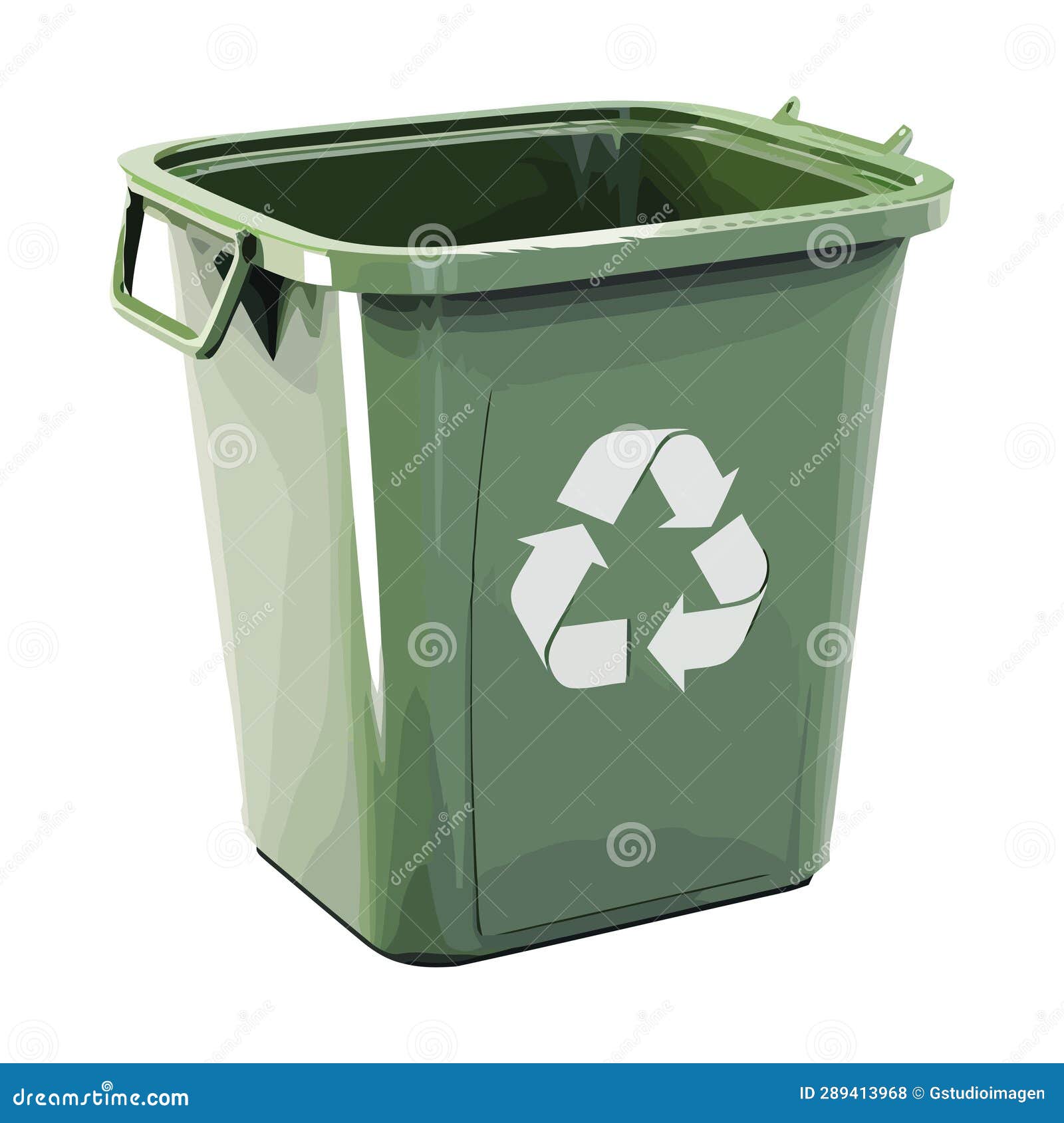 Recycling on Green Bin for Plastic Stock Vector - Illustration of bottle, basket: 289413968
