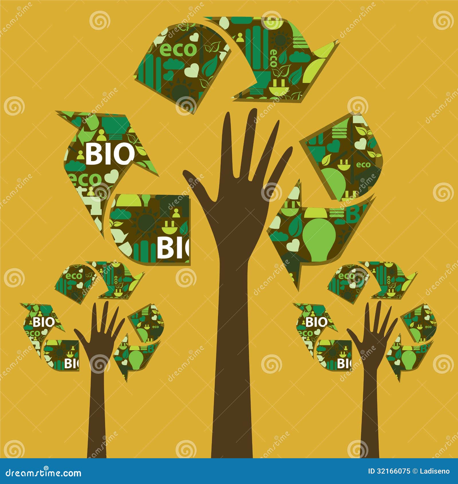 Recycling hands stock vector. Illustration of sustainable - 32166075