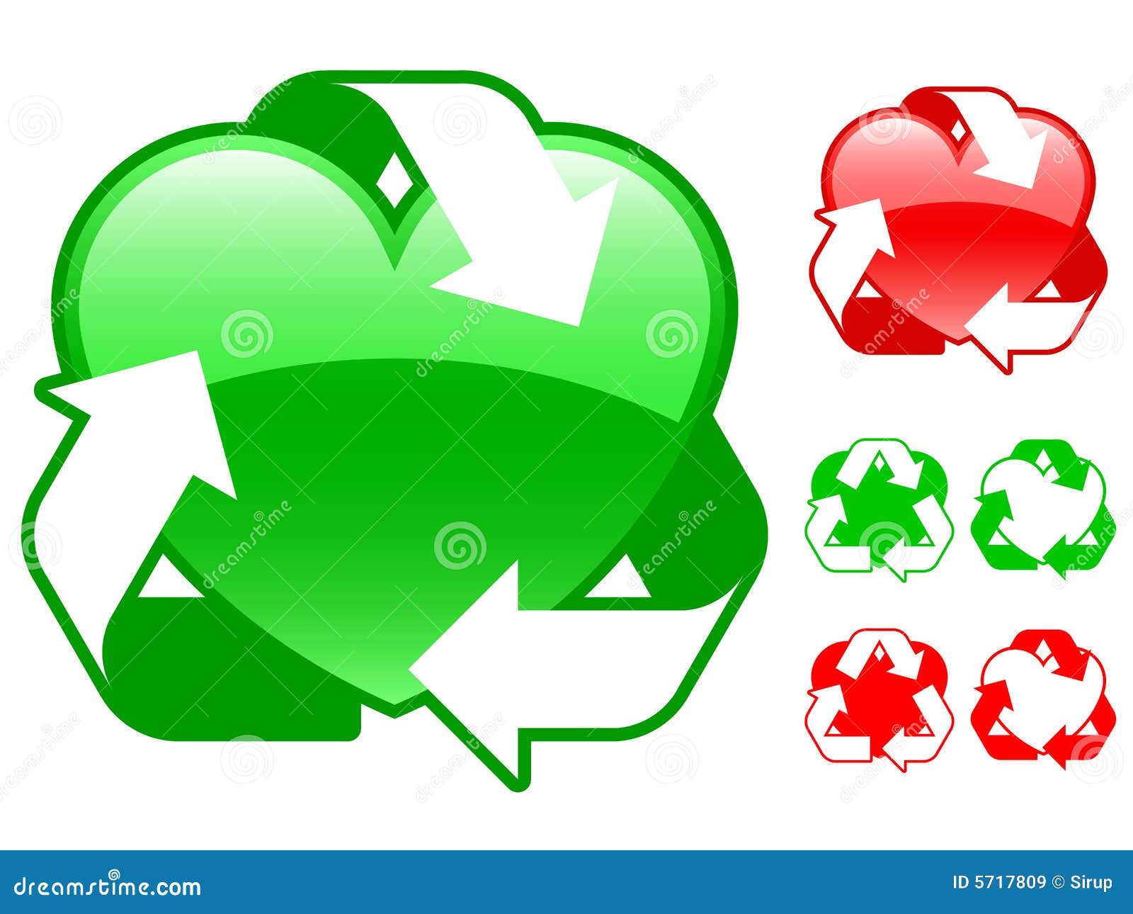 Recycling Heart Icon Collection Stock Vector - Illustration of concept ...