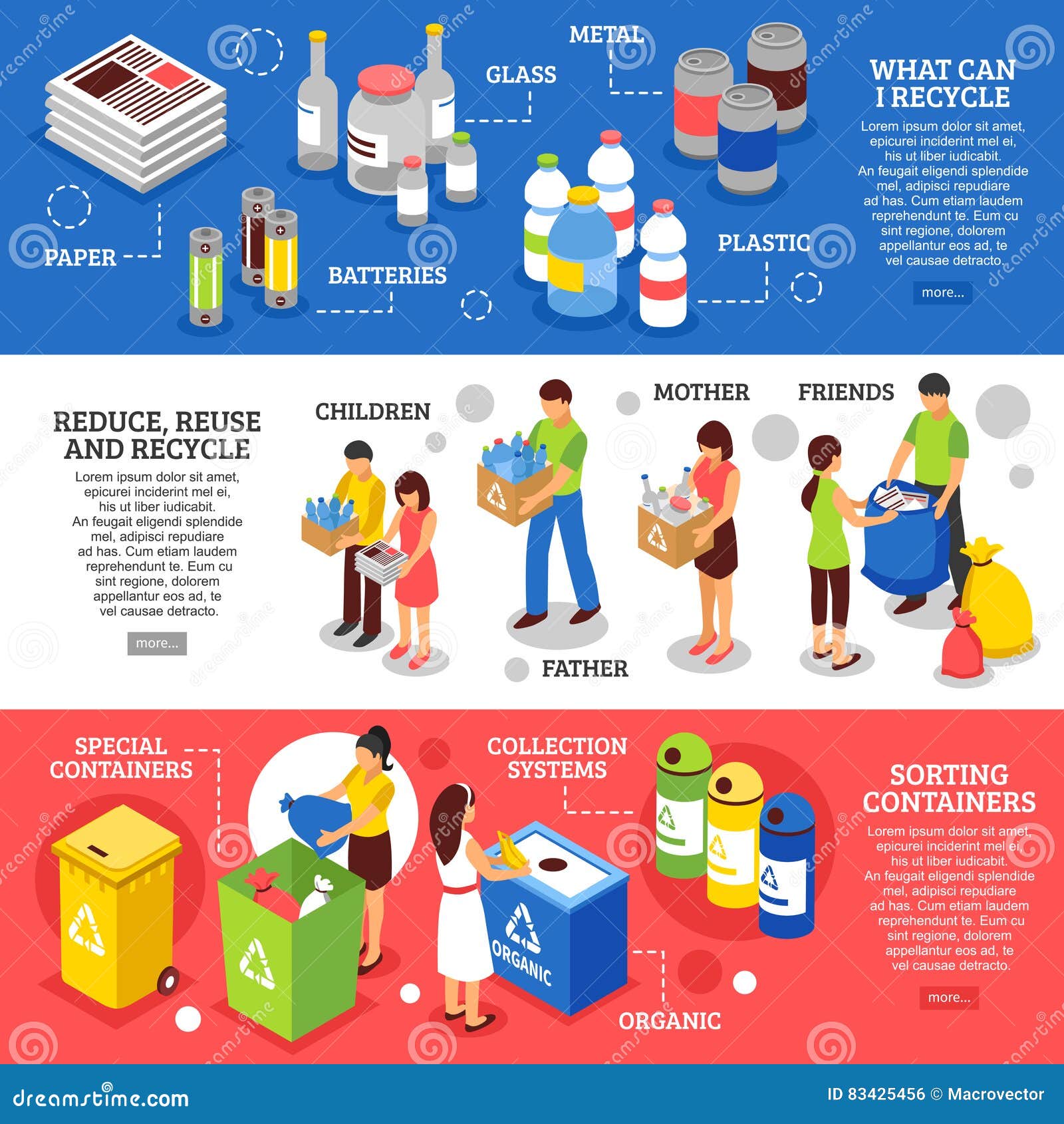 Recycling Horizontal Banners Set Editorial Photo - Illustration of ...