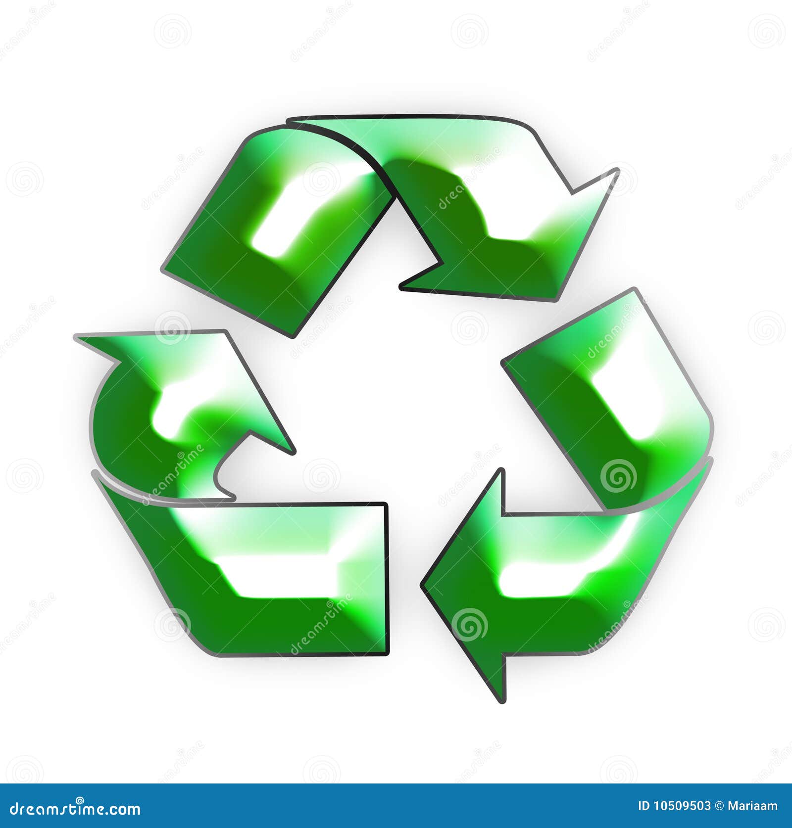 Recycling Icon 3D stock illustration. Illustration of recycle - 10509503