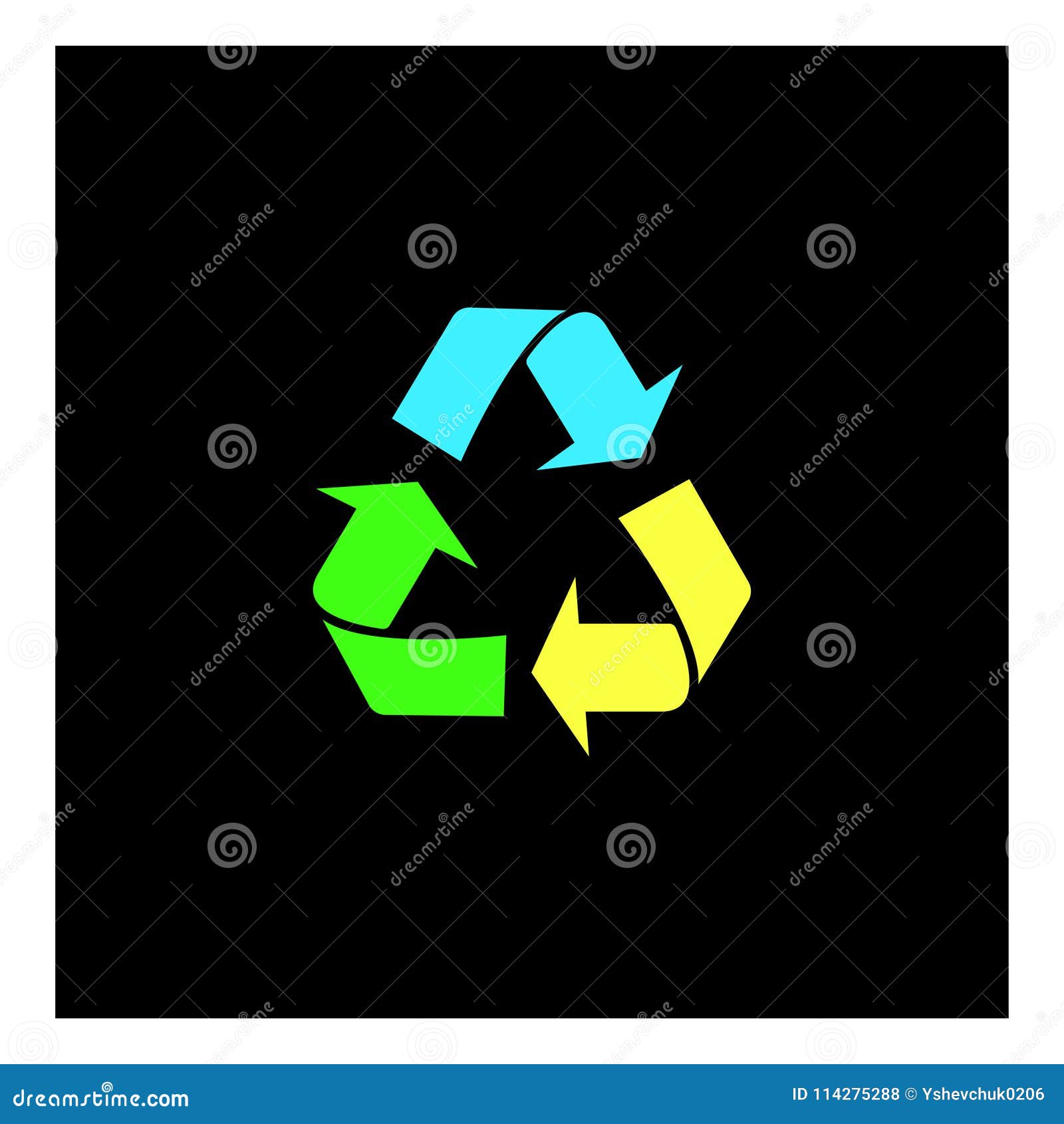 Recycling Icon. Black Background. Vector Illustration. Stock Vector ...
