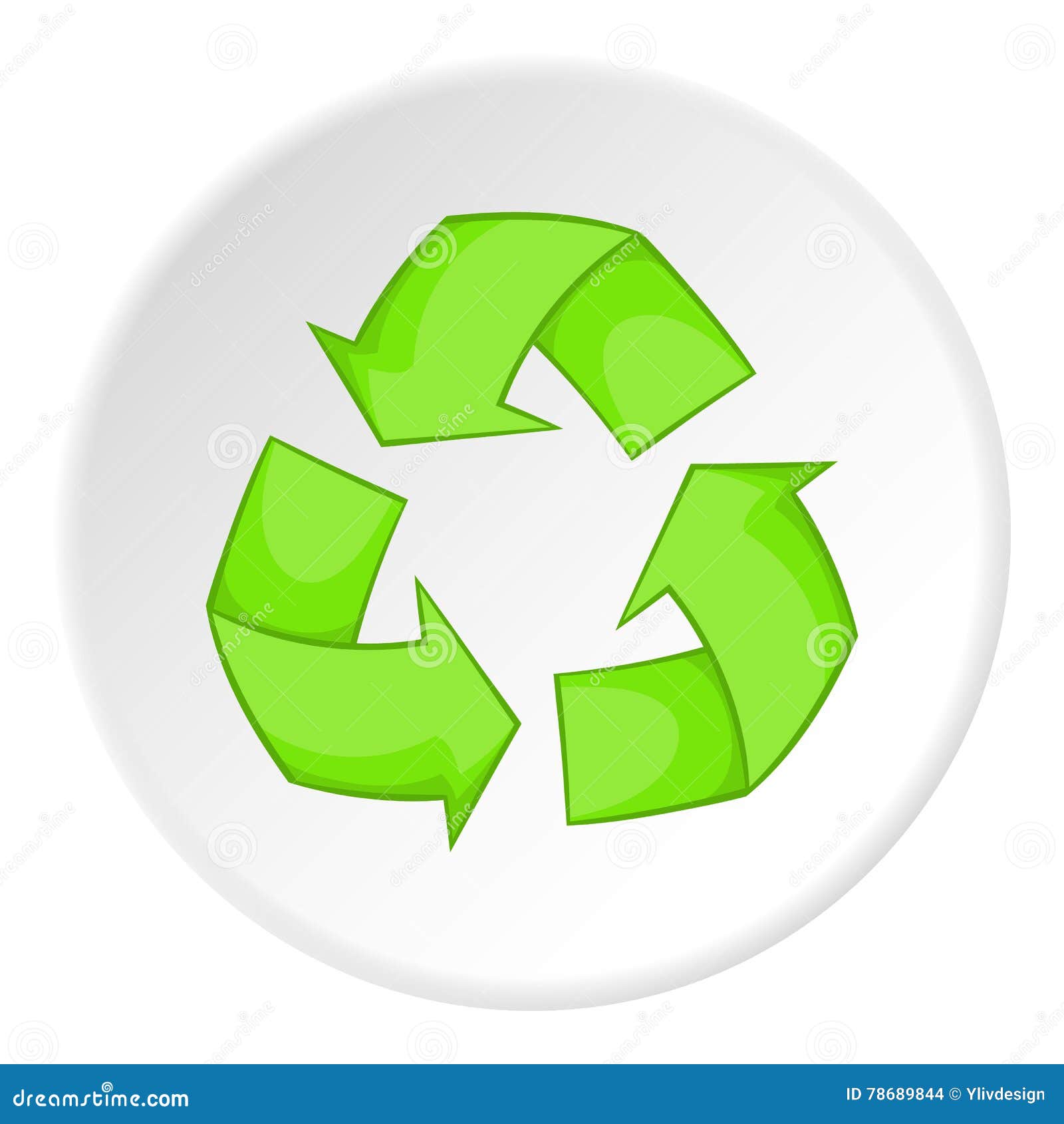 Recycling Icon, Cartoon Style Stock Vector - Illustration of design ...
