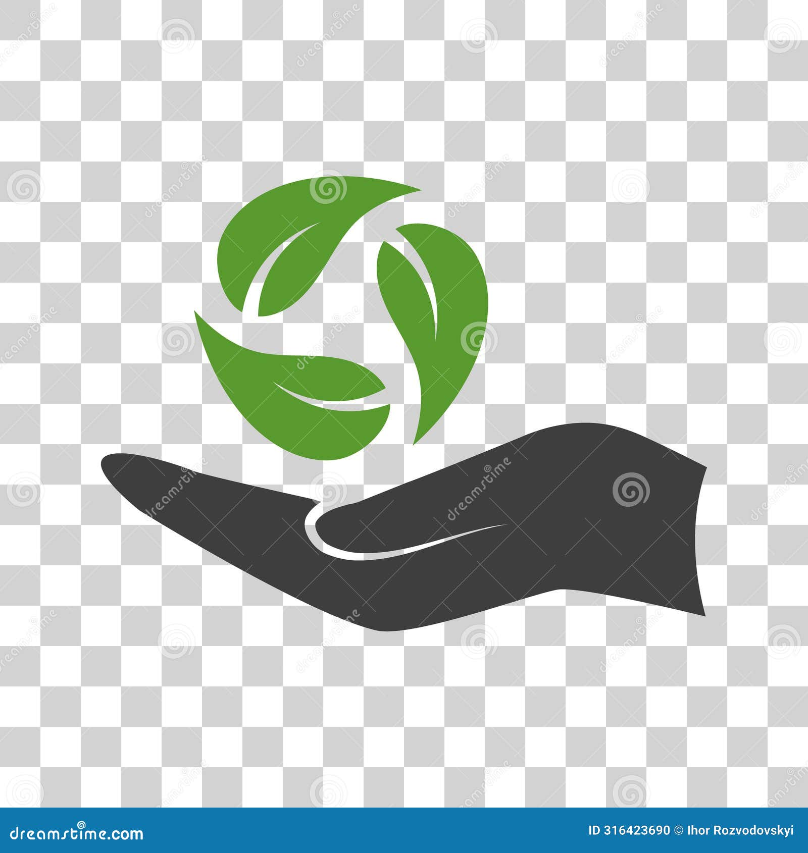 Recycling Icon in Human Hand Stock Vector - Illustration of care, icon ...
