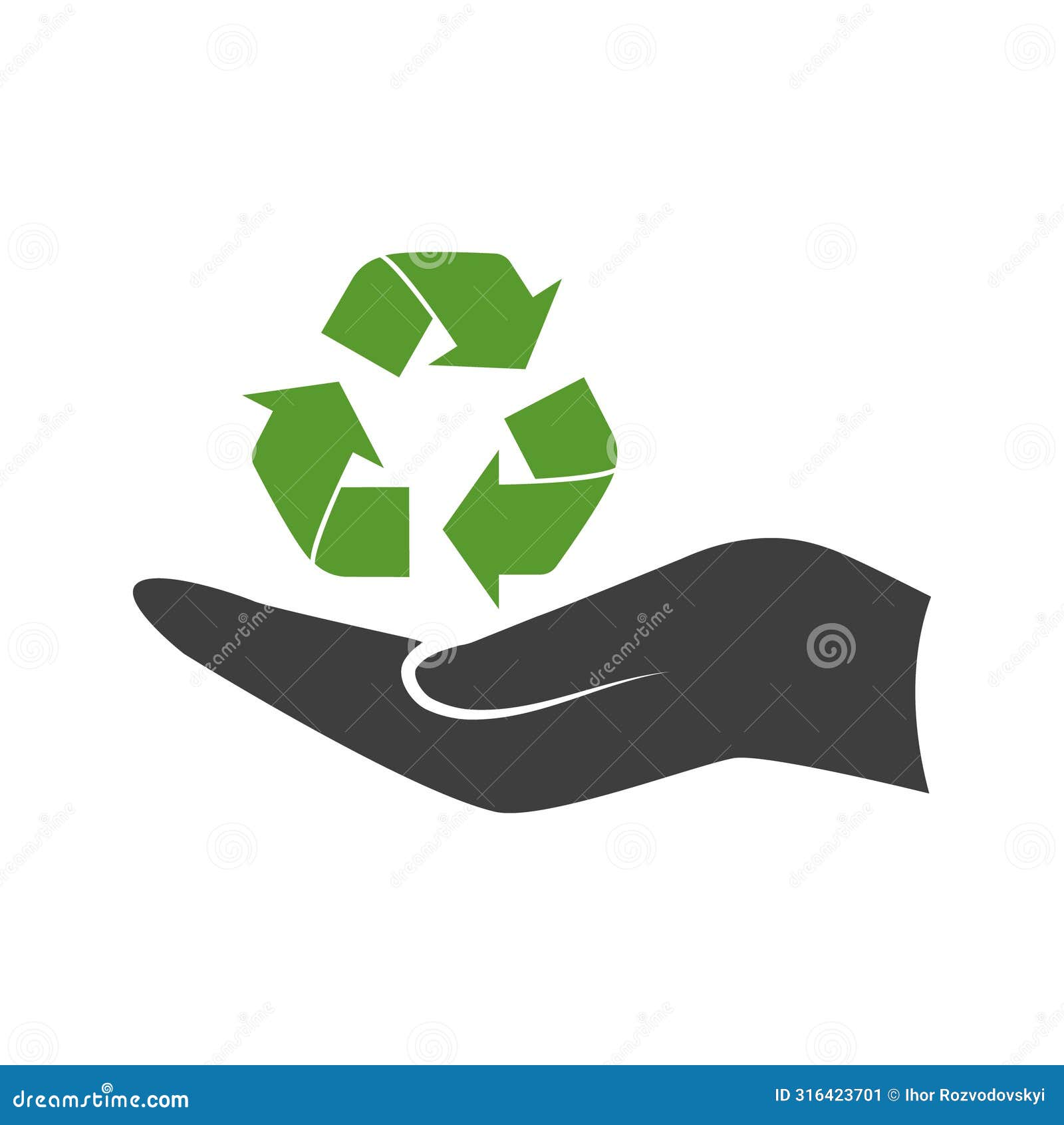 Recycling Icon in Human Hand Stock Vector - Illustration of clean ...