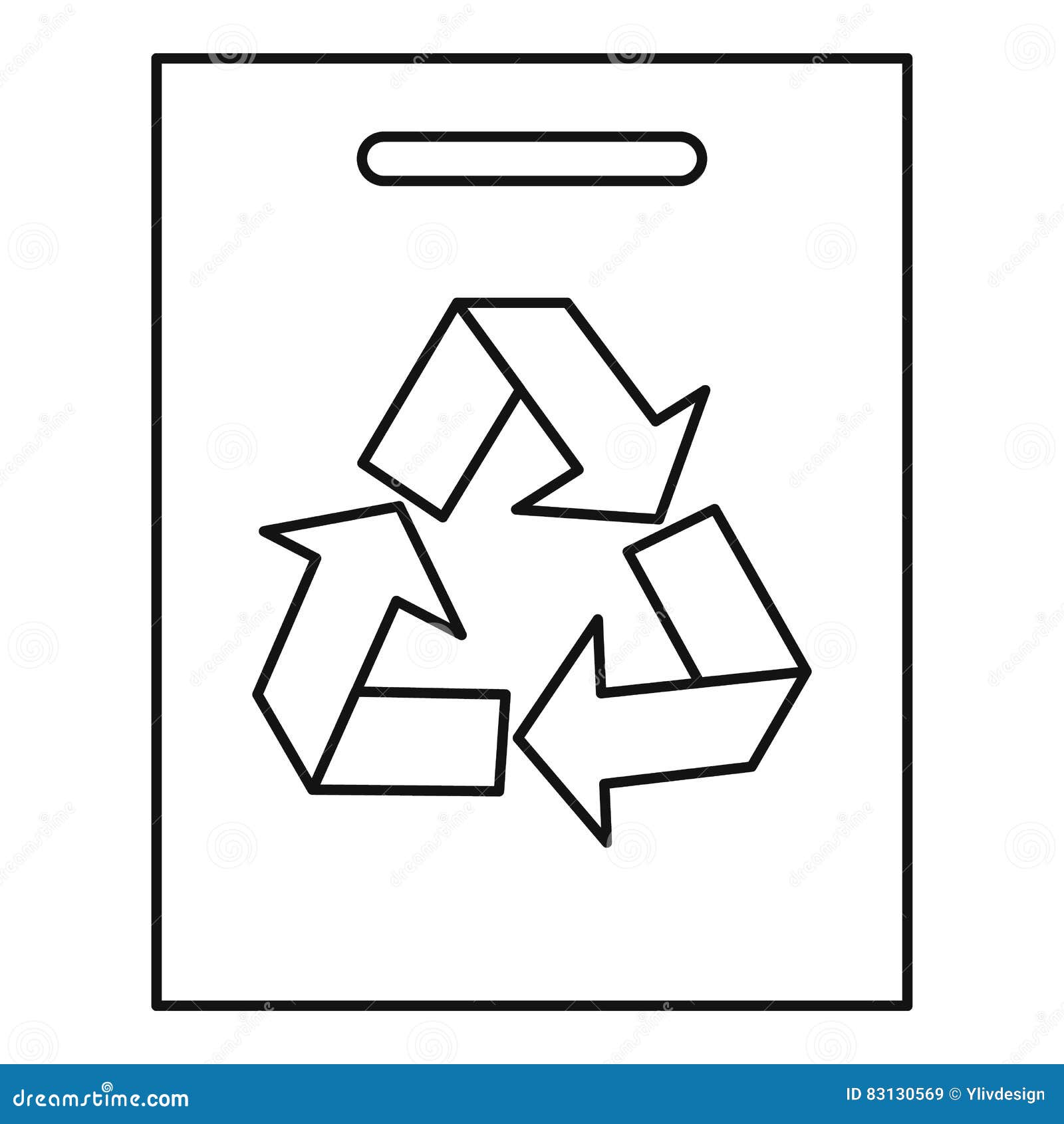 Recycling Icon, Outline Style Stock Vector - Illustration of logo ...