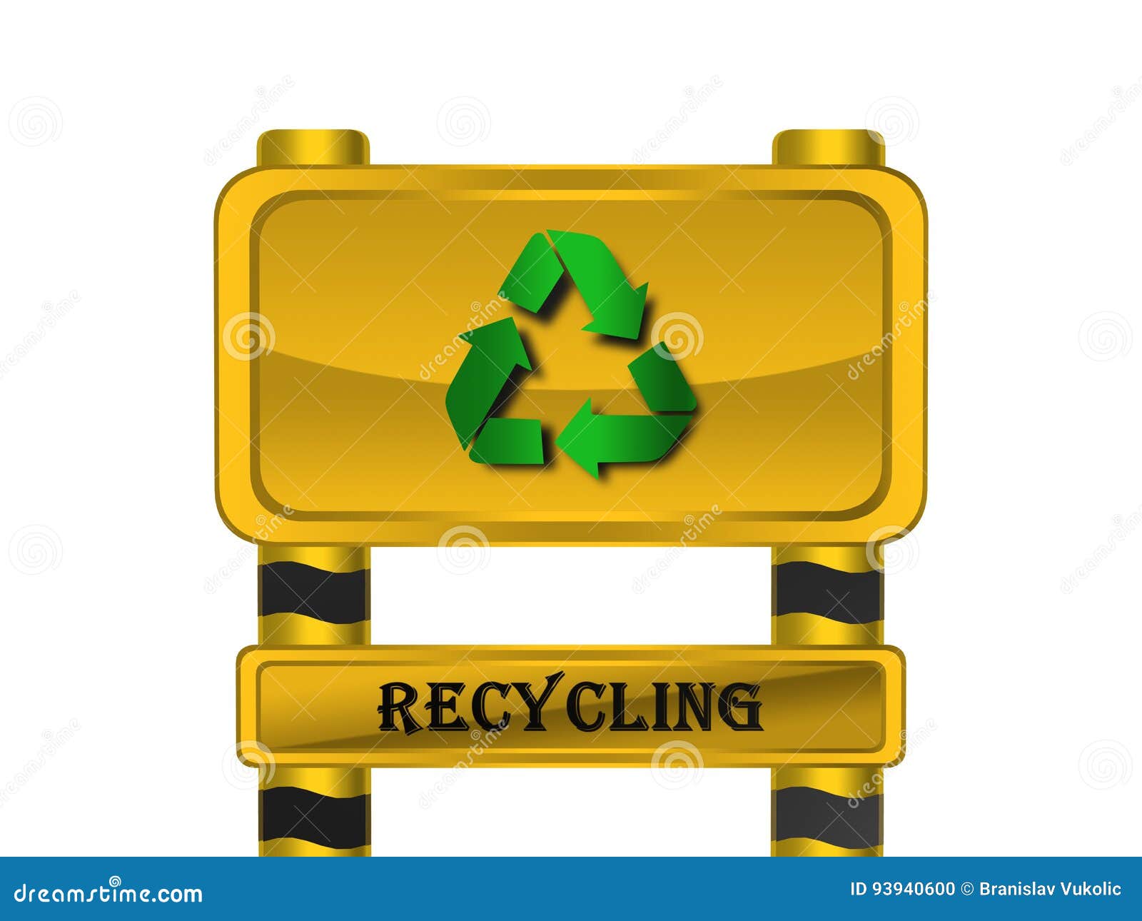 Recycling Icon,sing,3D Illustration Stock Illustration - Illustration ...
