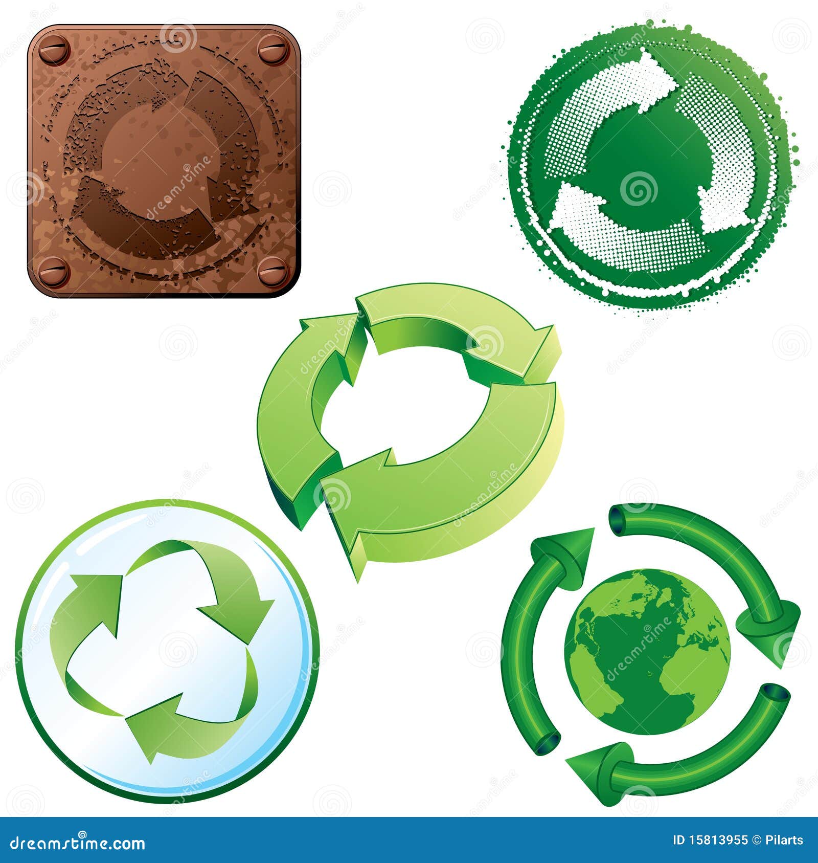 Recycling icons stock vector. Illustration of planet - 15813955