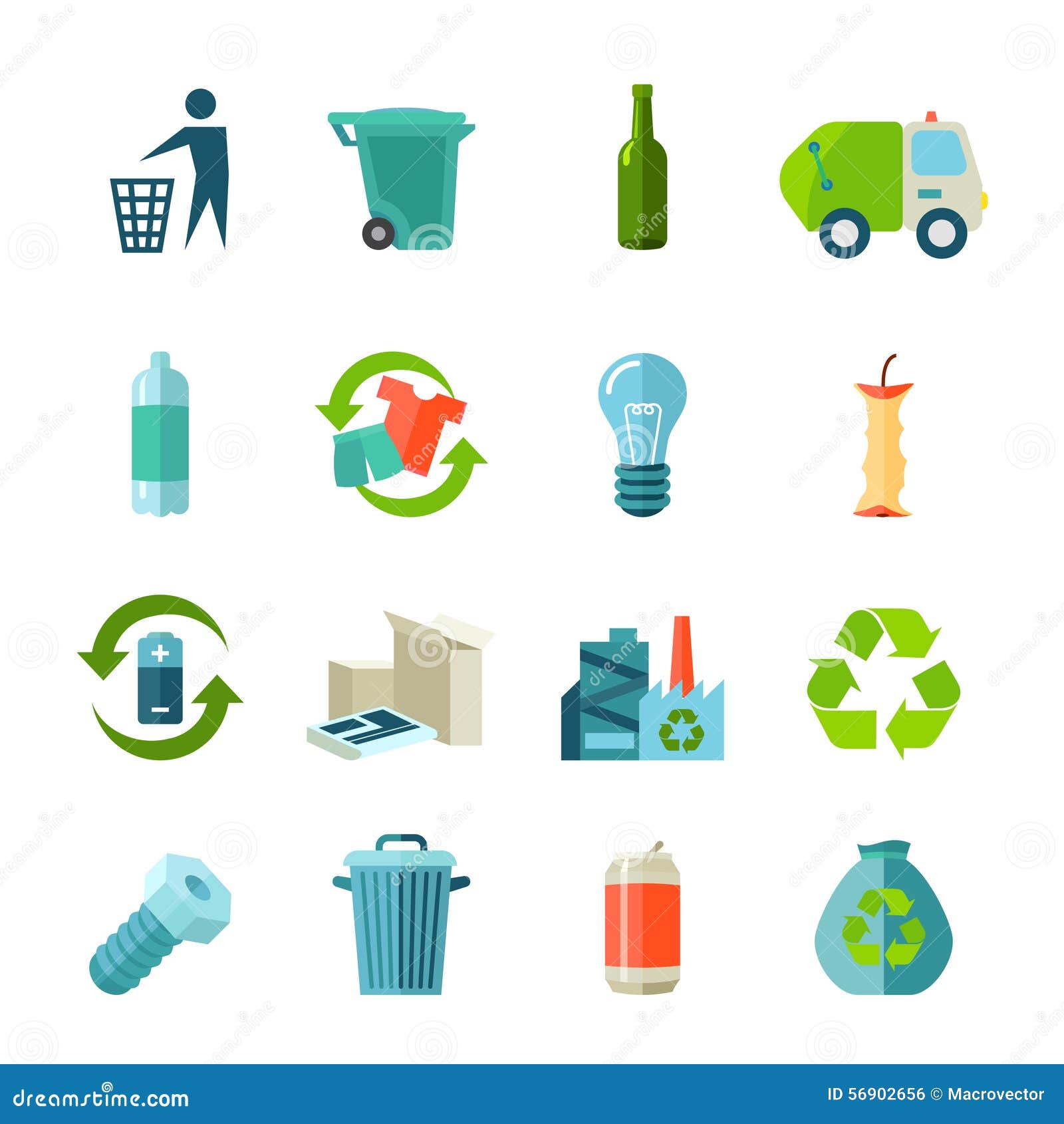 Recycling Icons. Black Silhouette Environmental Signs. Circle Arrows ...