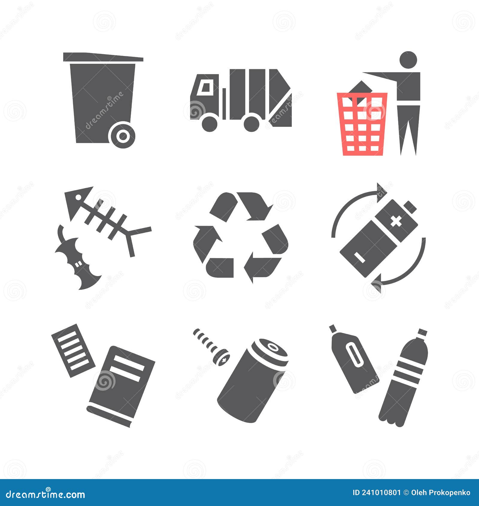 Recycling Icons. Waste Sorting Set. Vector Illustration. Stock Vector ...