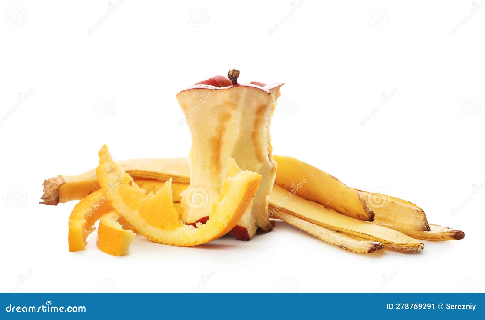 Organic Garbage on White Background. Recycling Concept Stock Image ...