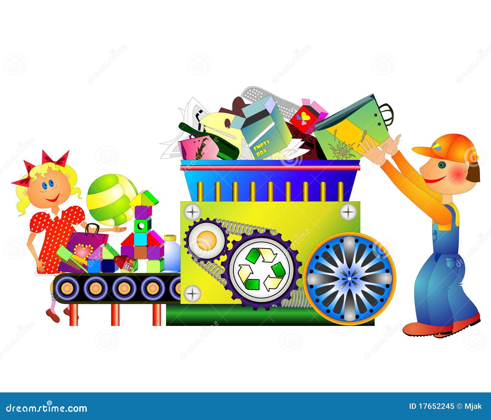 Recycling machine stock vector. Illustration of work - 17652245