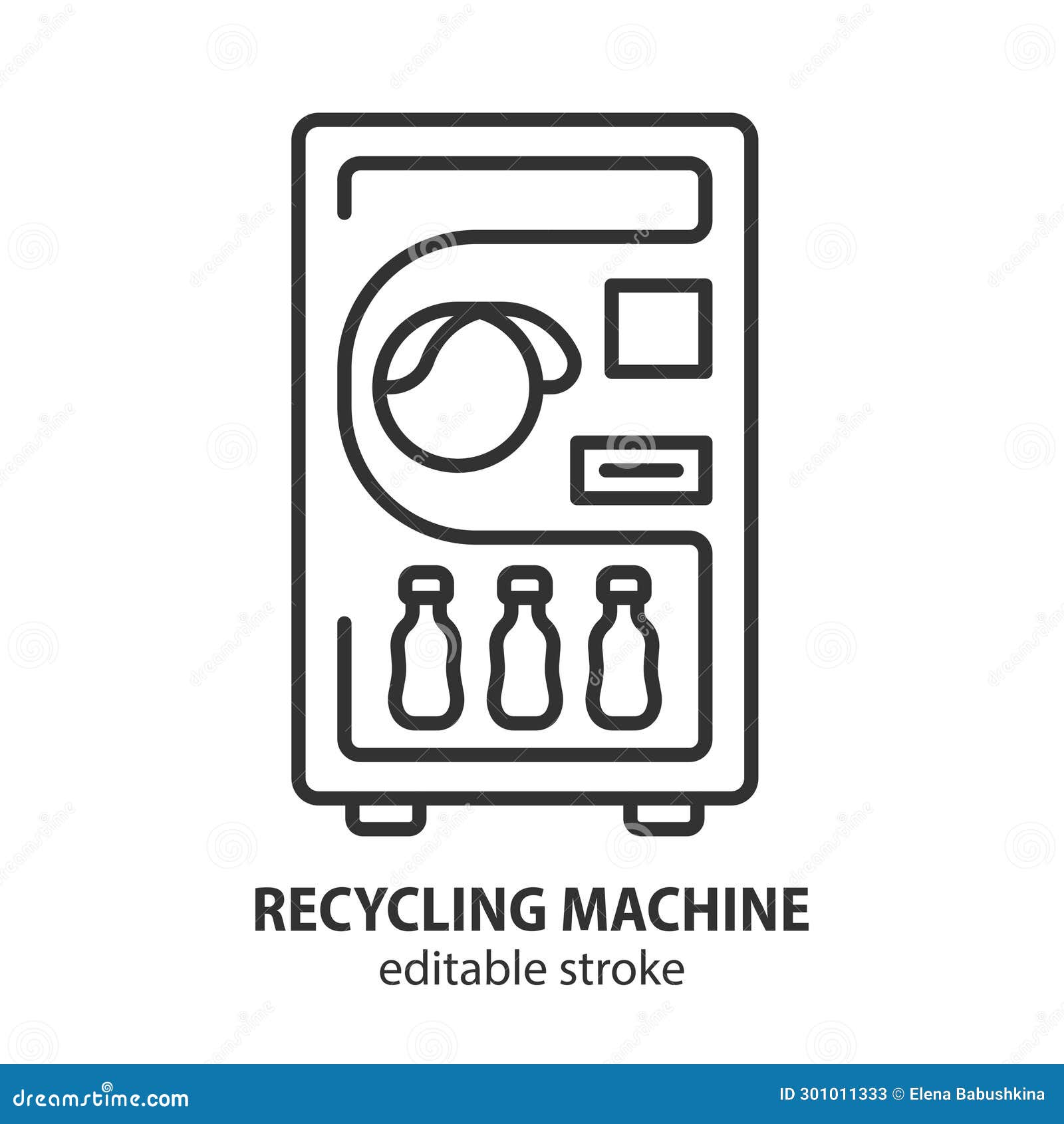 Recycling Machine Line Icon. Vending Machine Vector Symbol Stock Vector ...