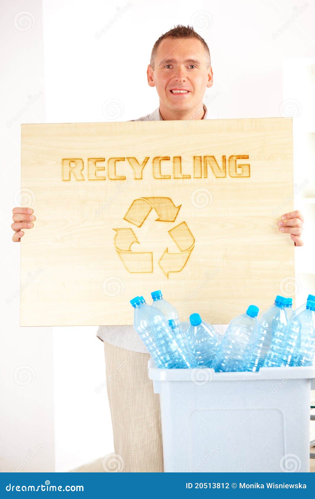 Recycling Man with Board stock photo. Image of environmental - 20513812