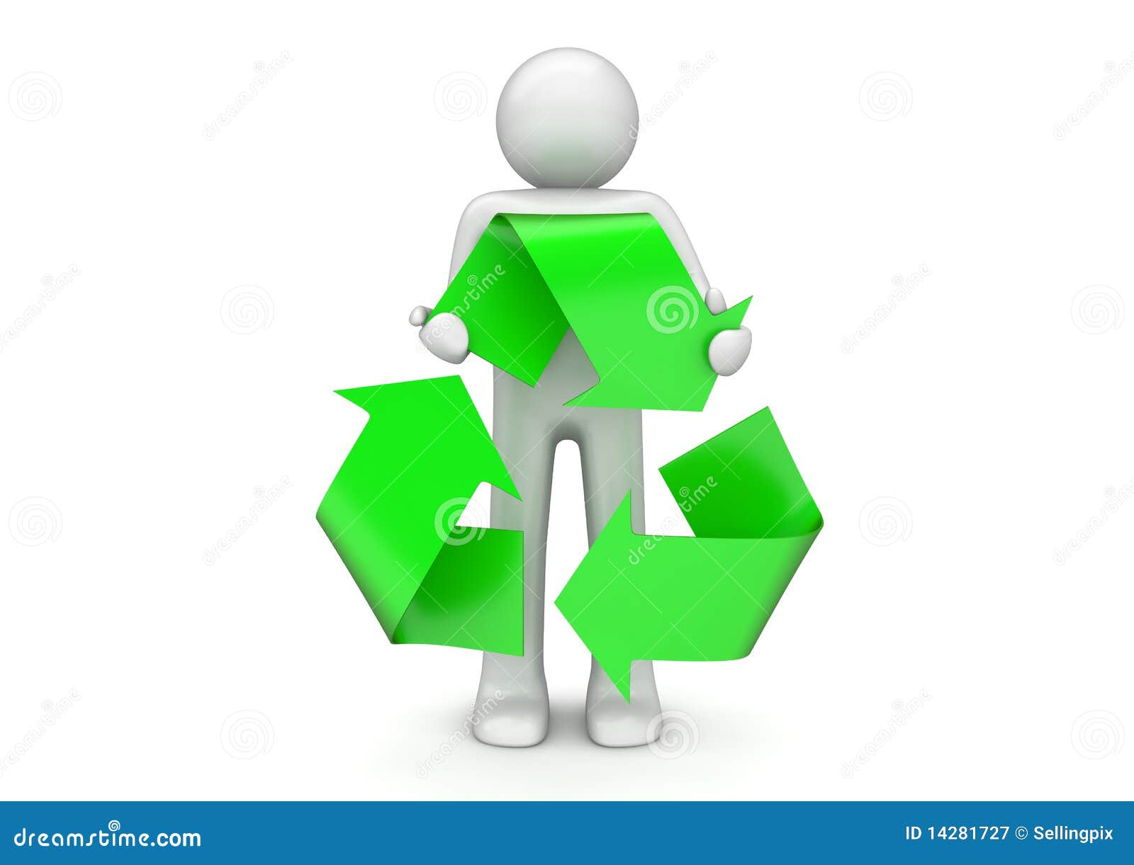 Recycling - Man Holds International Packaging Sign Stock Illustration ...