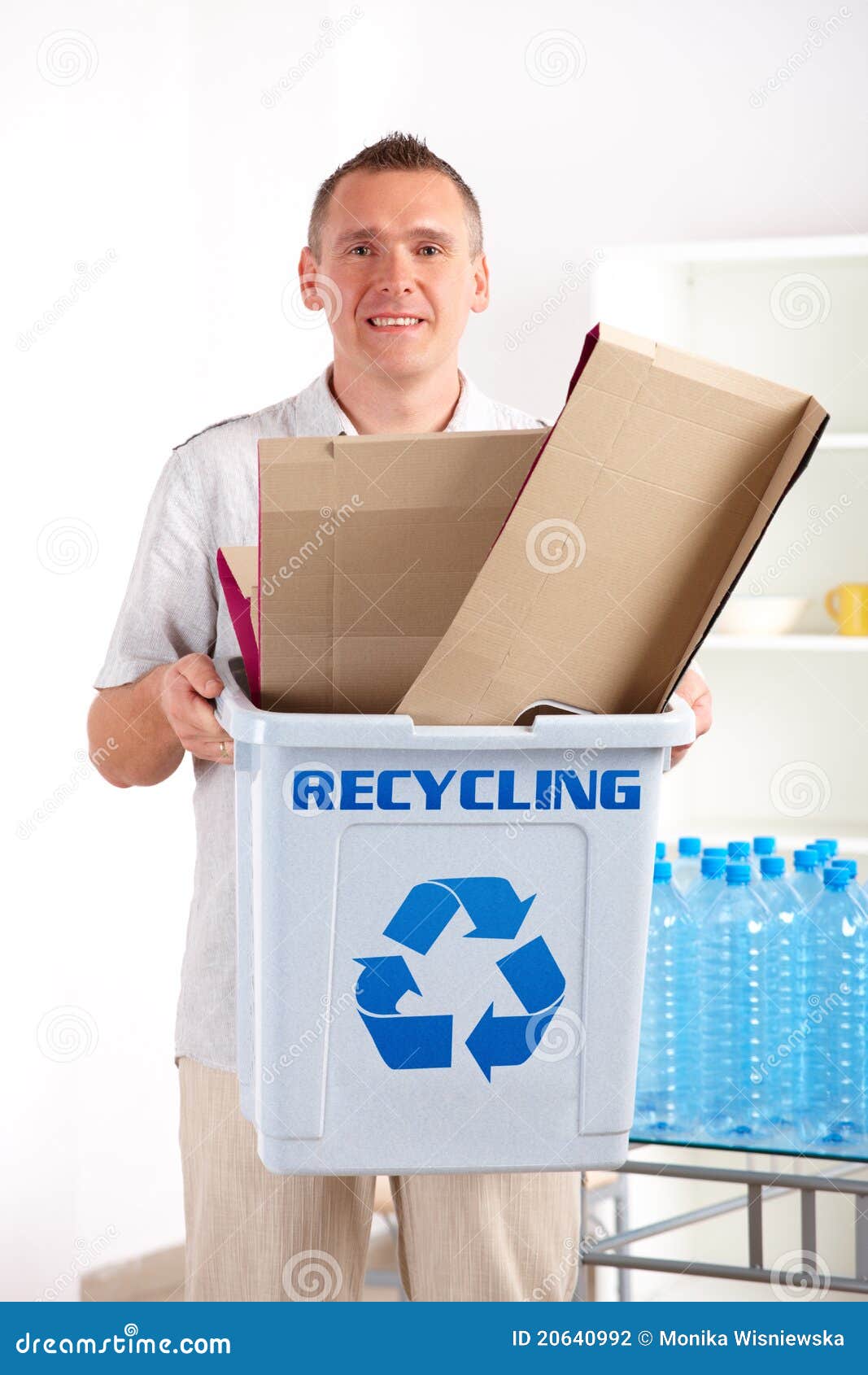 Recycling Man with Paper stock photo. Image of portrait - 20640992
