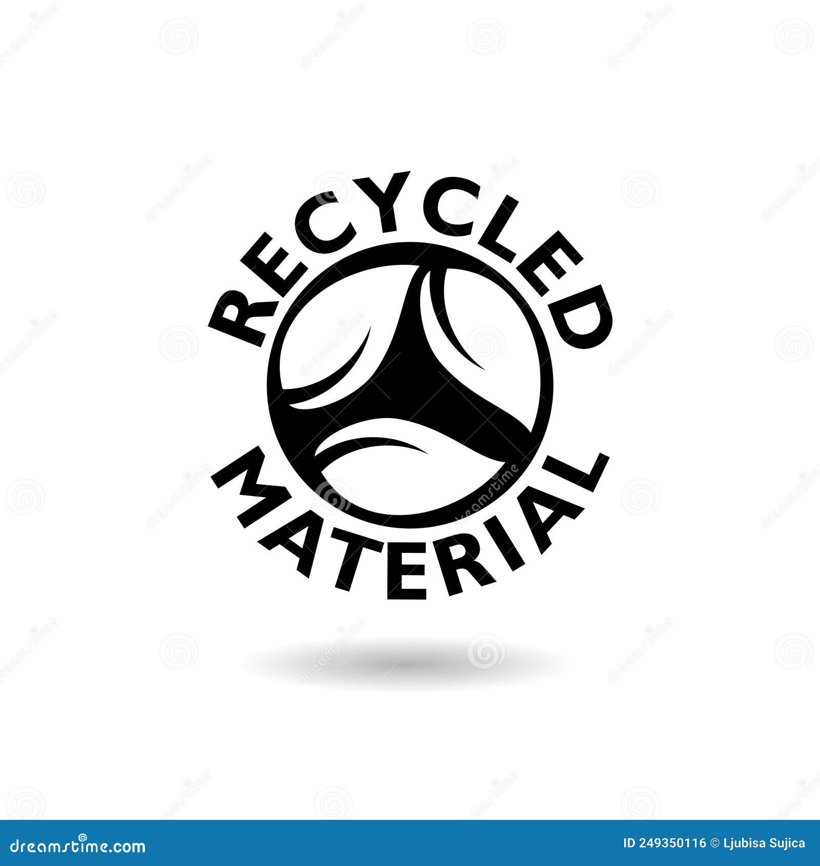 Recycling of Materials Logo with Shadow Stock Vector - Illustration of ...