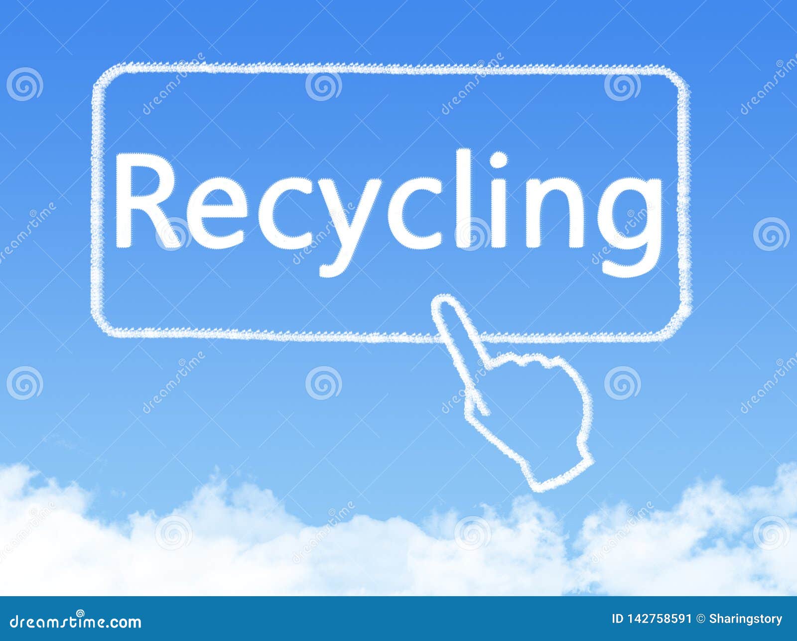 Recycling Message Cloud Shape Stock Illustration - Illustration of ...