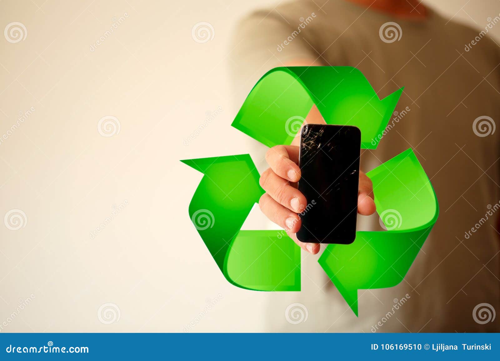 Recycling Modern Mobile Smartphone Broken Screen and Damages. Ce Stock ...