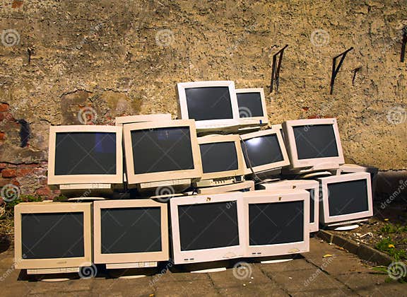 Recycling monitors stock photo. Image of cheeseparingsre - 2290774