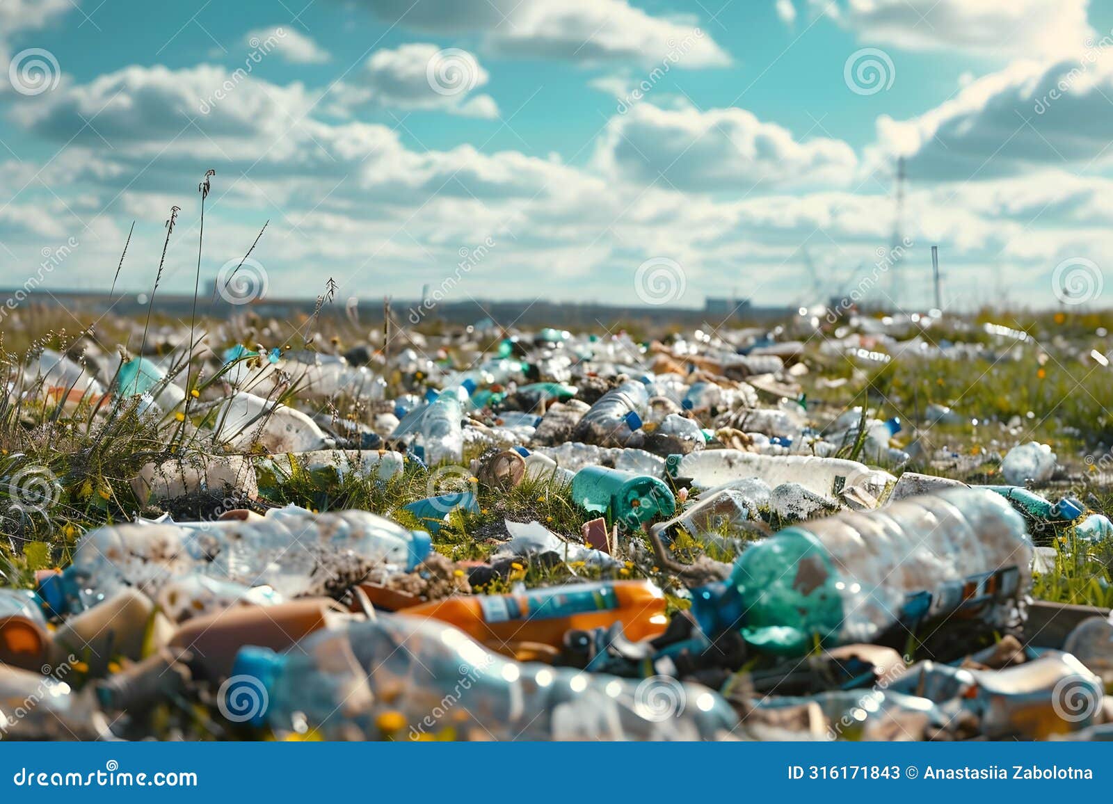 Recycling Municipal Waste in the Field. Concept Municipal Waste ...