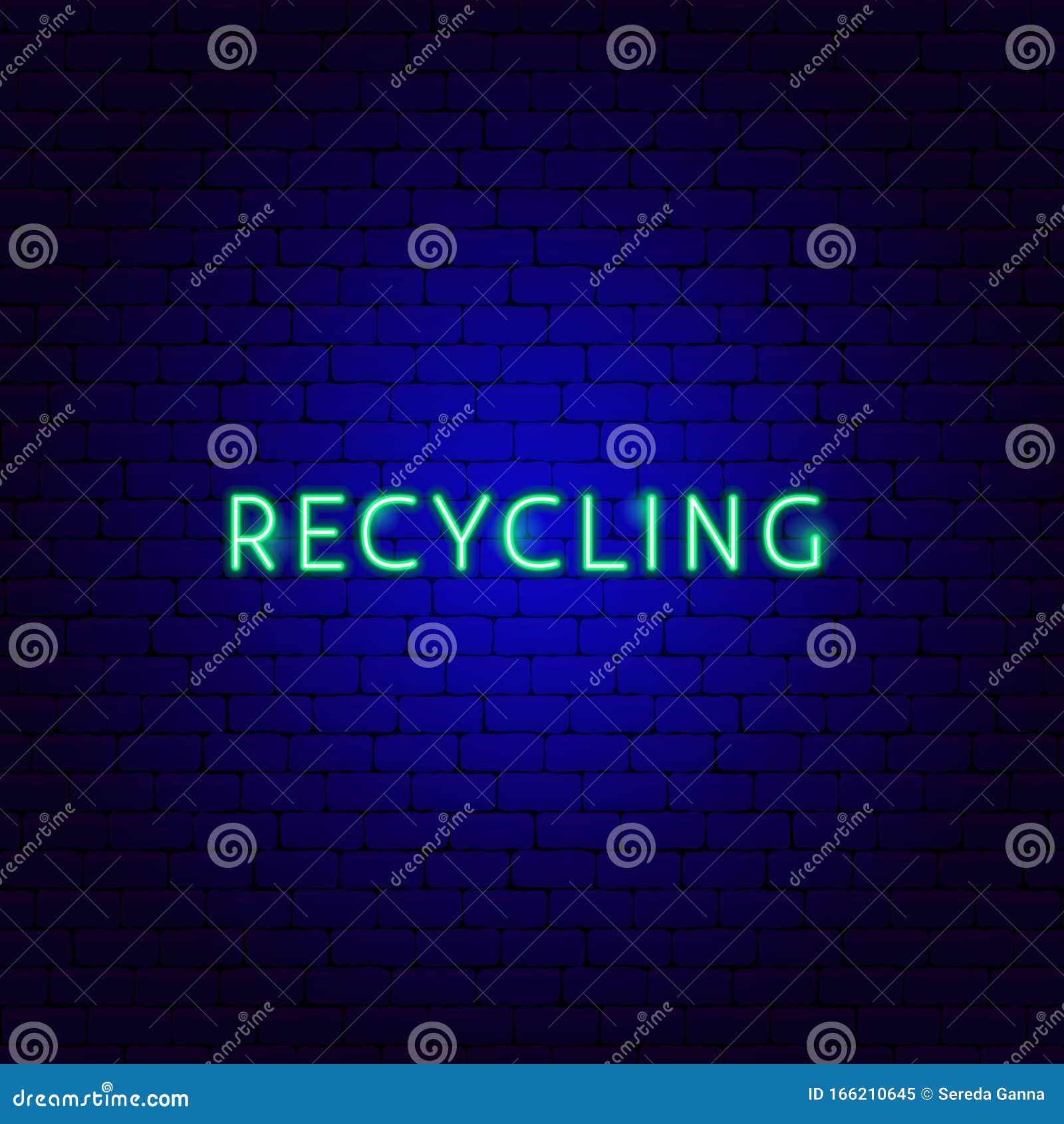 Recycling Neon Light Icon Vector Illustration | CartoonDealer.com ...