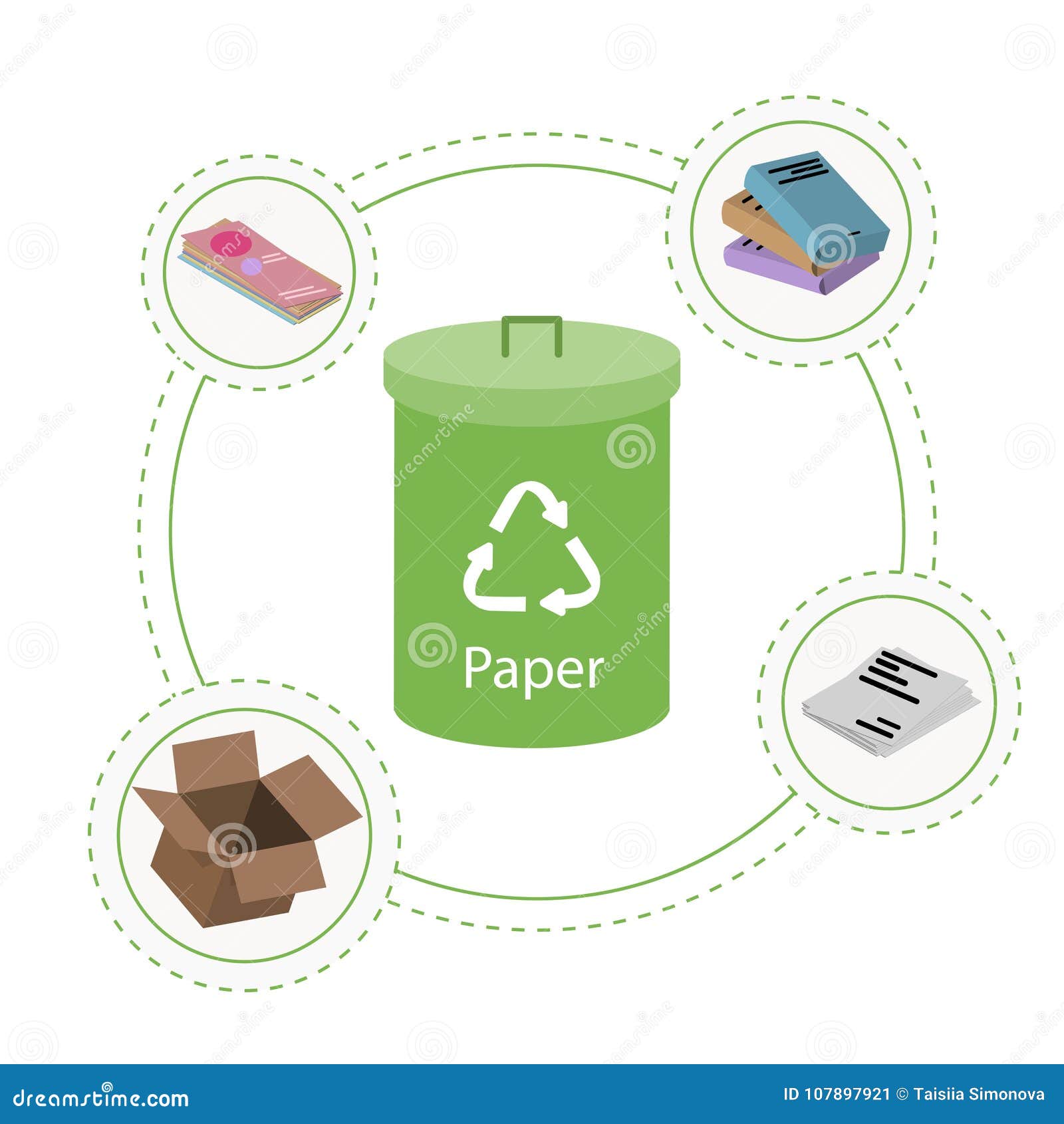 Recycling of paper stock illustration. Illustration of environment ...
