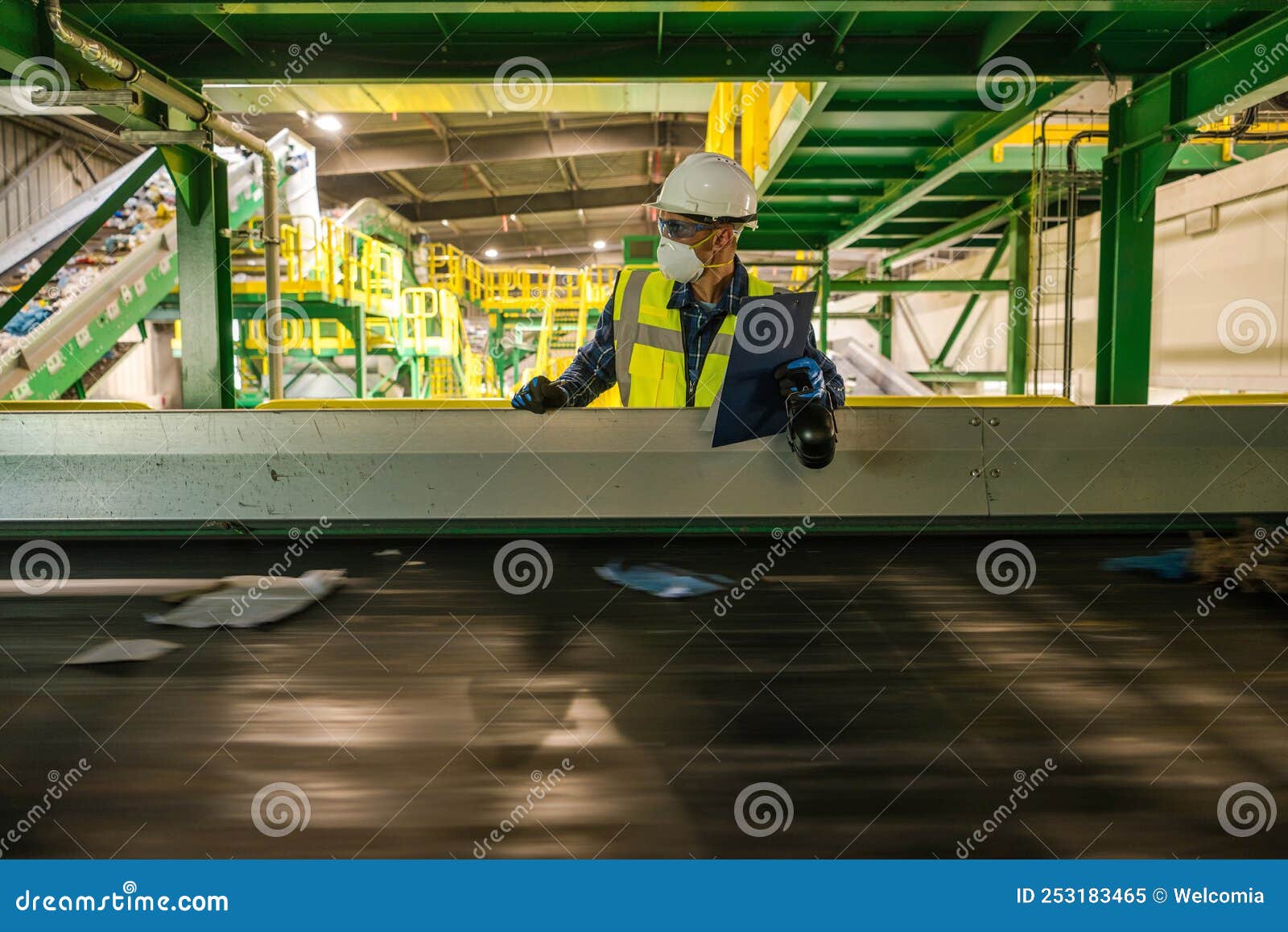 Recycling Plant Solid Waste Management Engineer Stock Image - Image of ...