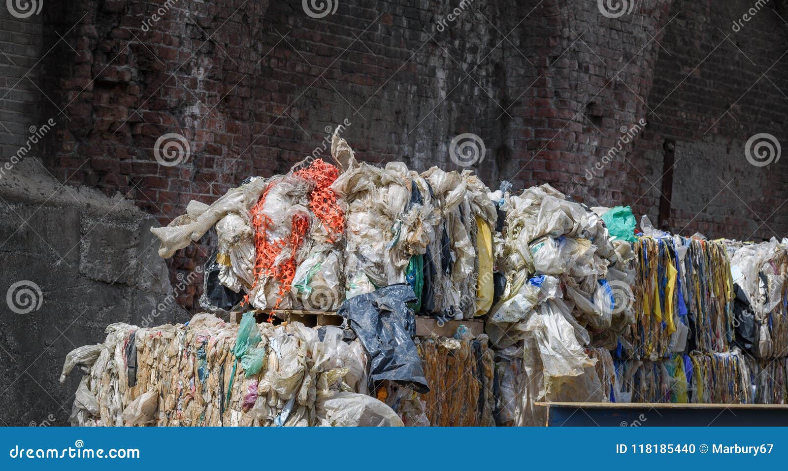 Recycling Plastic Bales stock photo. Image of blocks - 118185440