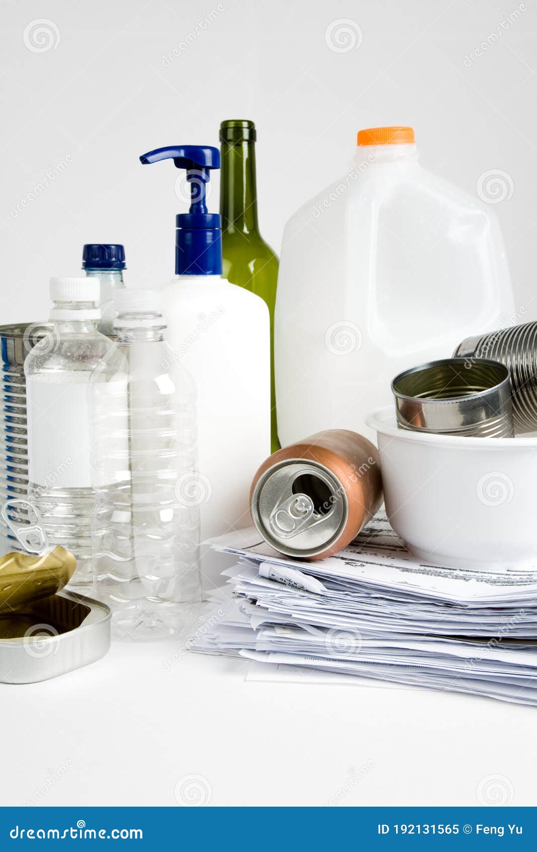 Recycling Paper and Glass stock image. Image of environmental - 192131565