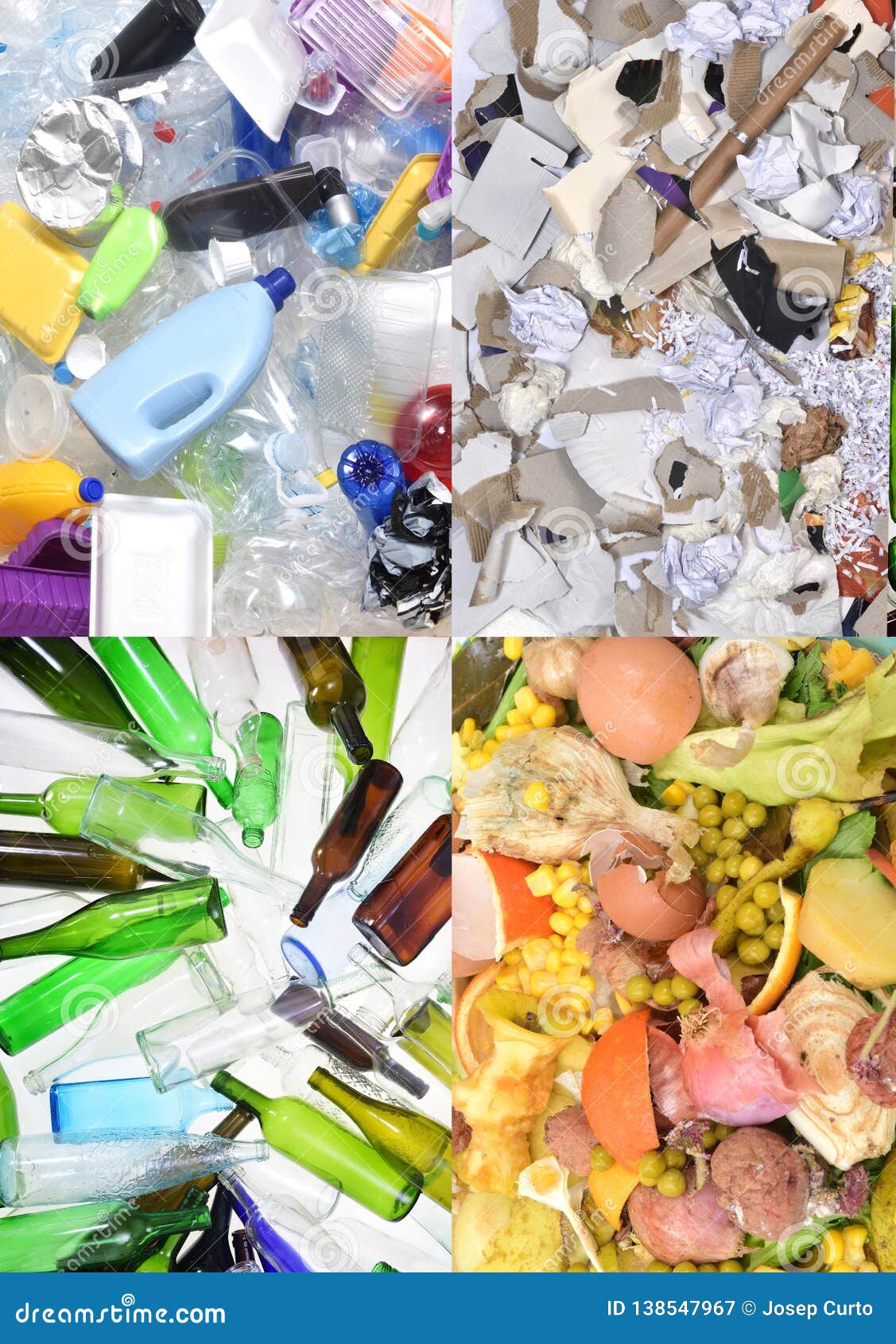 Recycling Plastic,papper,glass and Organic Stock Image - Image of ...