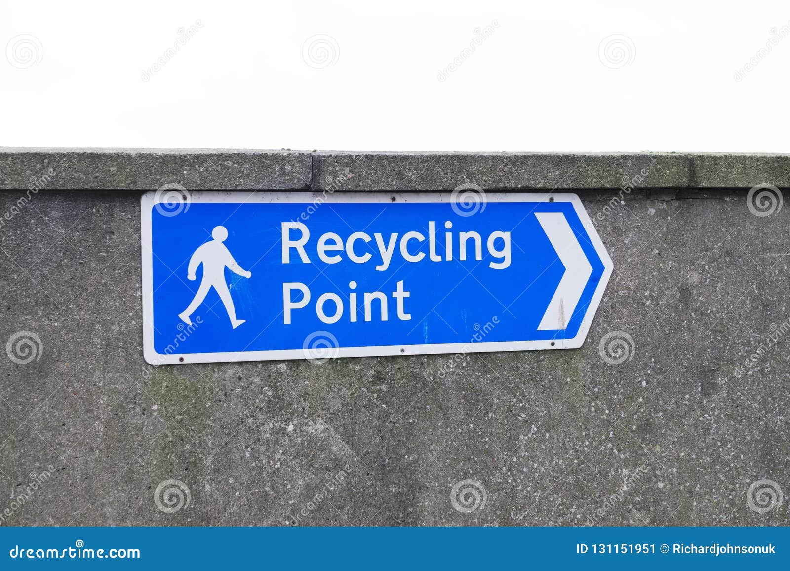 Recycling Point Directional Arrow Sign Stock Image - Image of blue ...