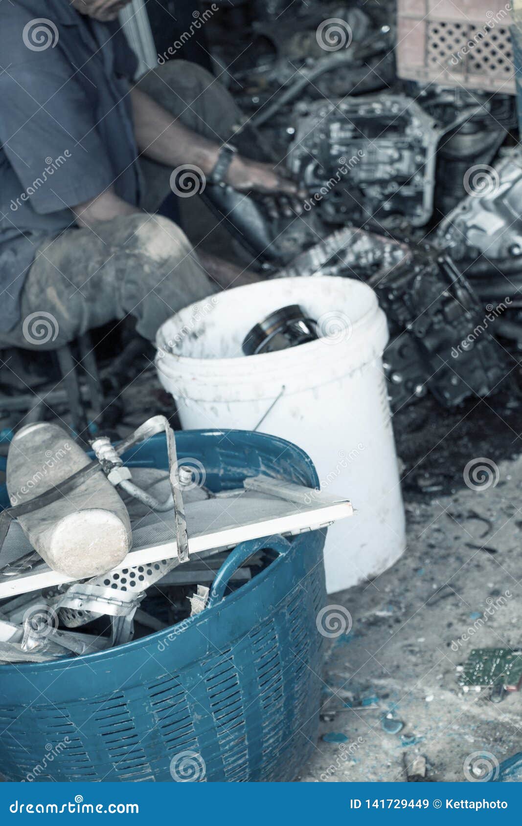 Recycling Process, Sorting Old Metal Stock Image - Image of hobby ...