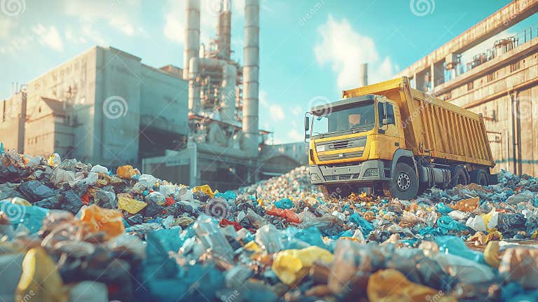 The Recycling Process is Visualized by Showing the Journey of Materials ...