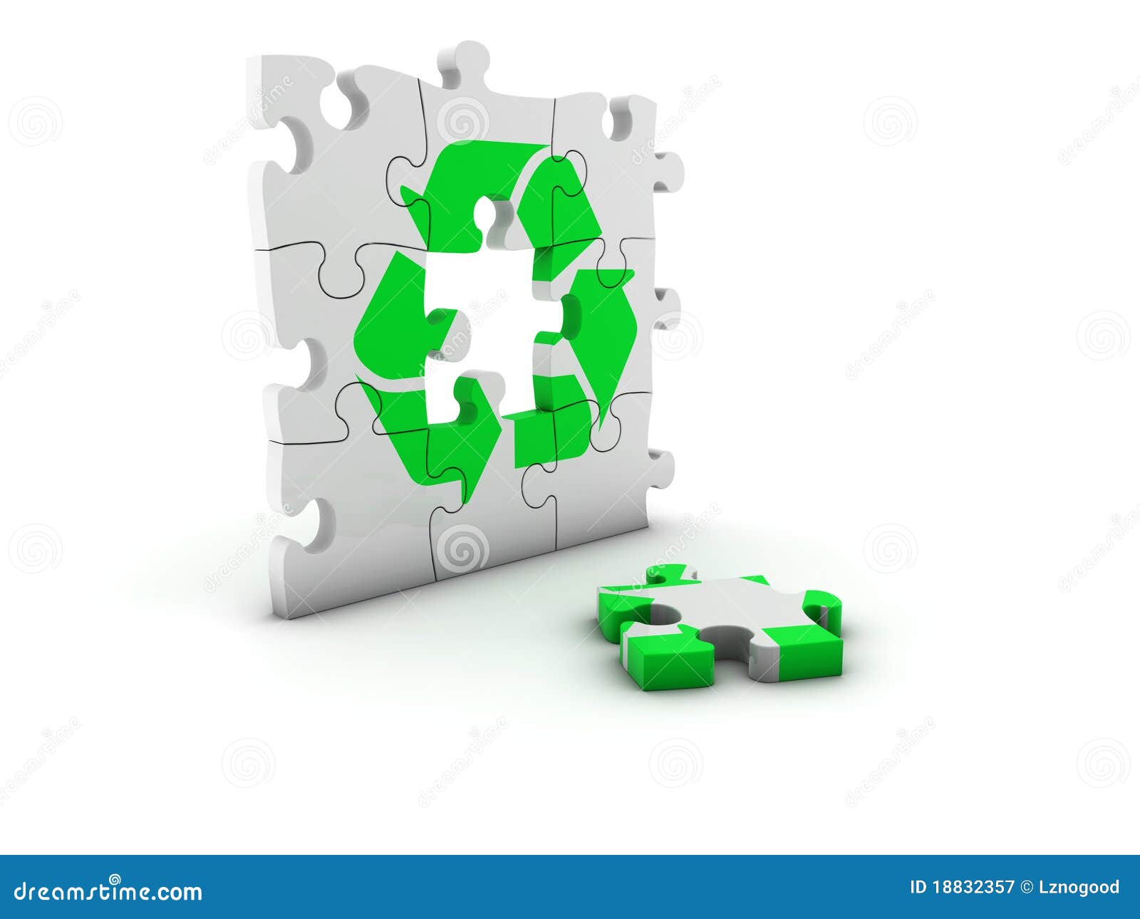 Recycling puzzle stock illustration. Illustration of business - 18832357