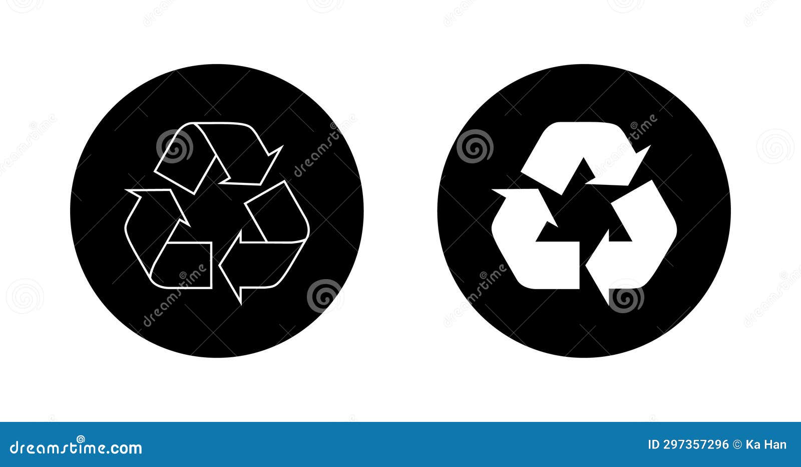 Recycling, Recycle Line Icon Vector in Black Circle Stock Vector ...