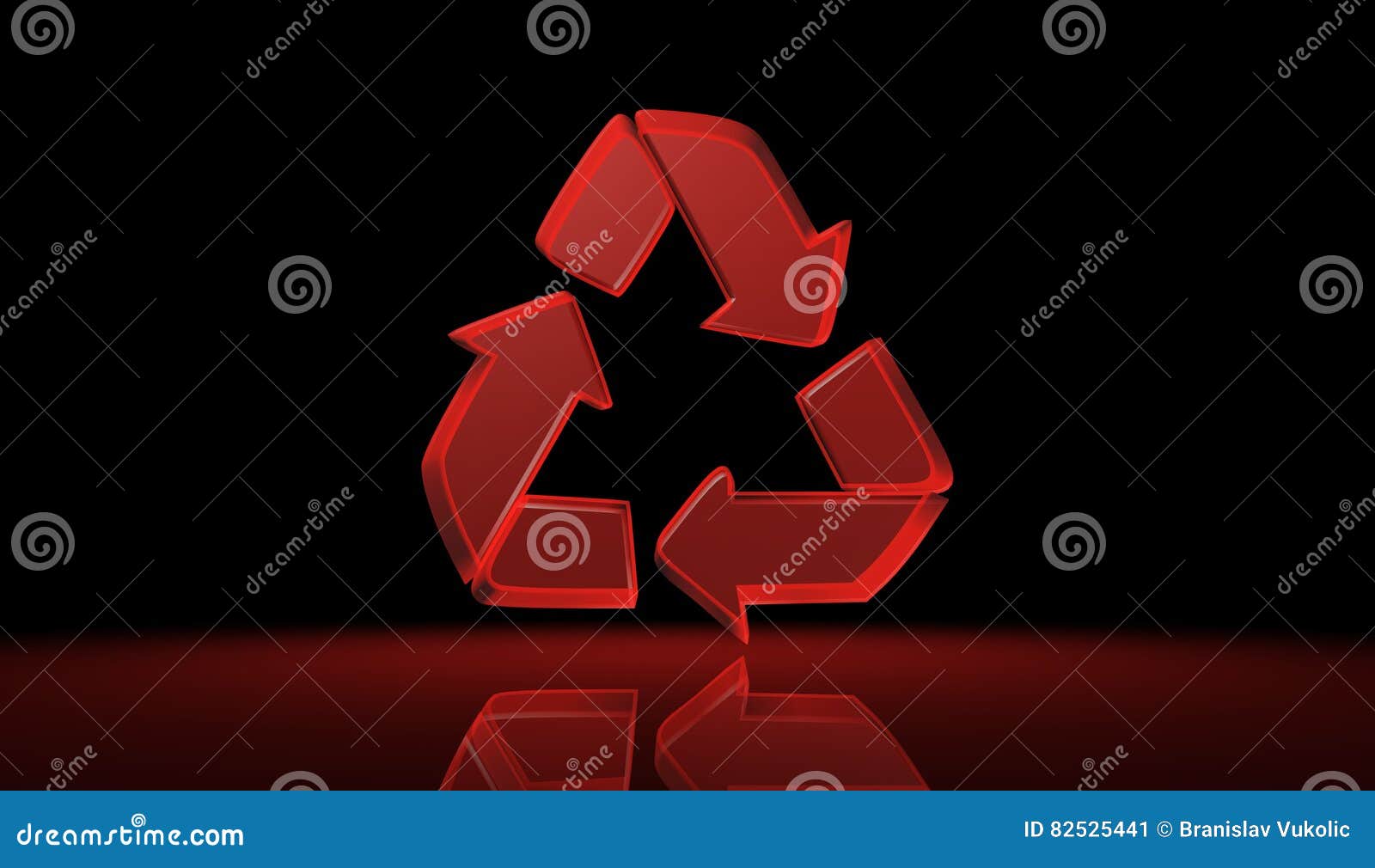Recycling Red Sign,illustration Stock Illustration - Illustration of ...