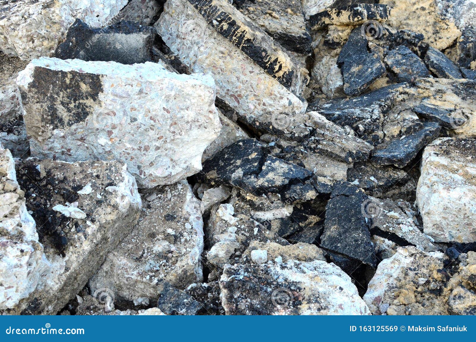 Recycling and Reuse Crushed Concrete Rubble, Asphalt, Building Material ...