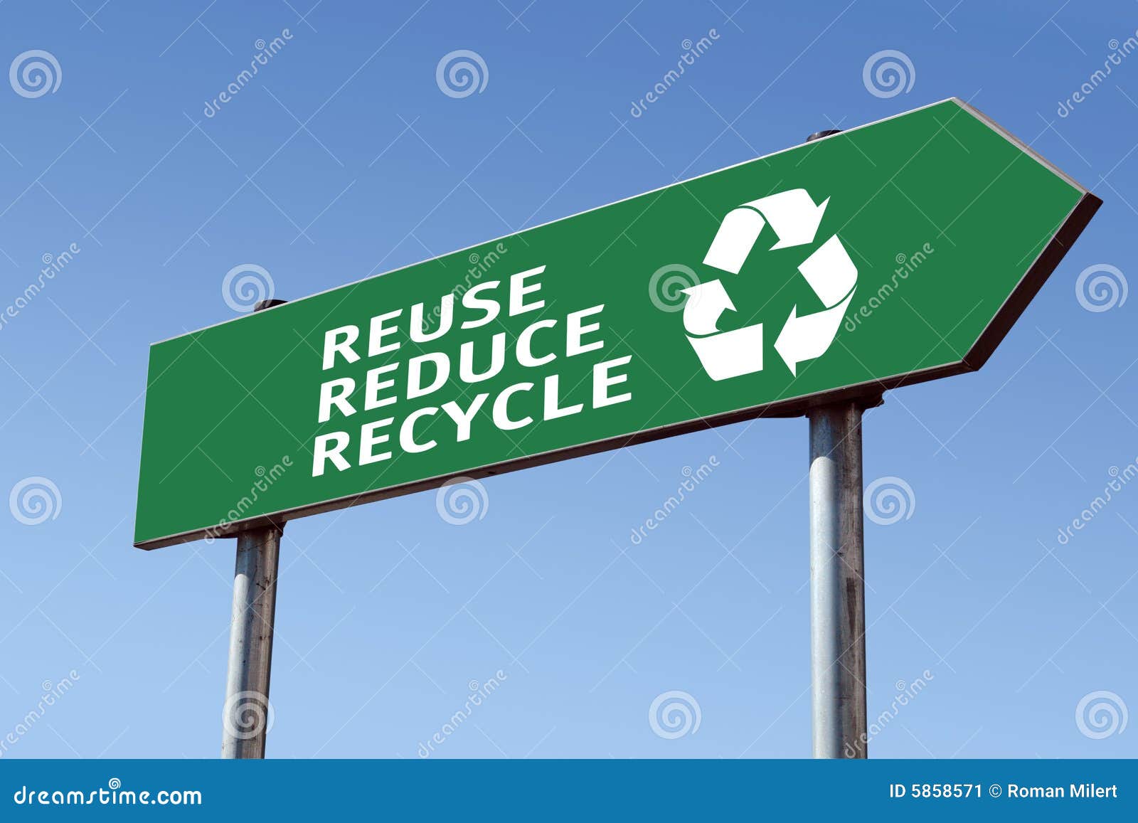 Recycling roadsign stock image. Image of green, protect - 5858571