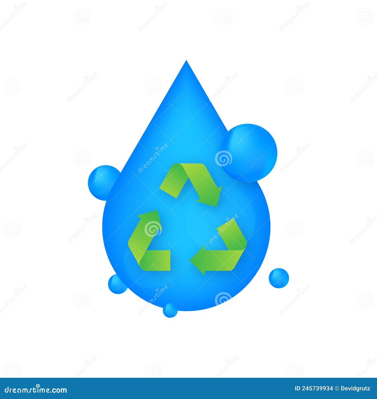 Recycling and Save Water. Water Conservation. Vector Stock Illustration ...