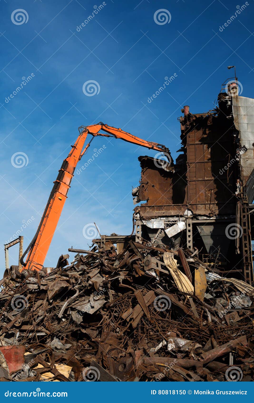 Recycling of scrap metal stock photo. Image of shears - 80818150