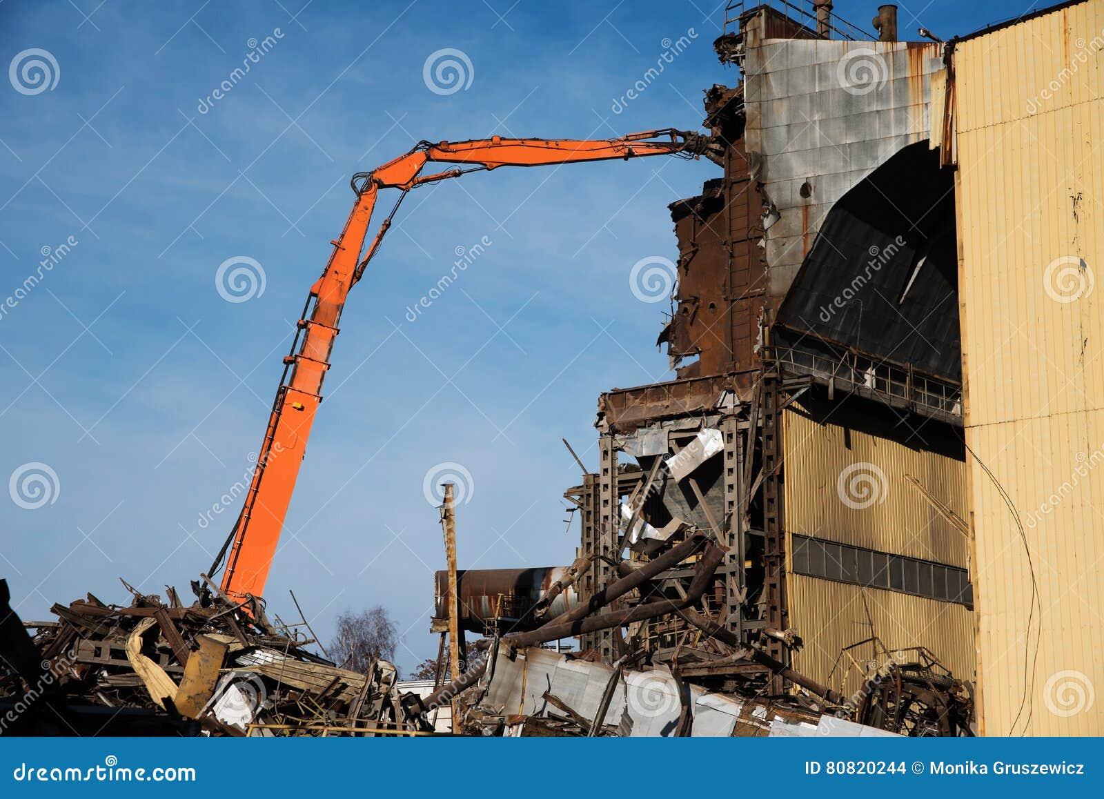 Recycling of scrap metal stock photo. Image of demolition - 80820244