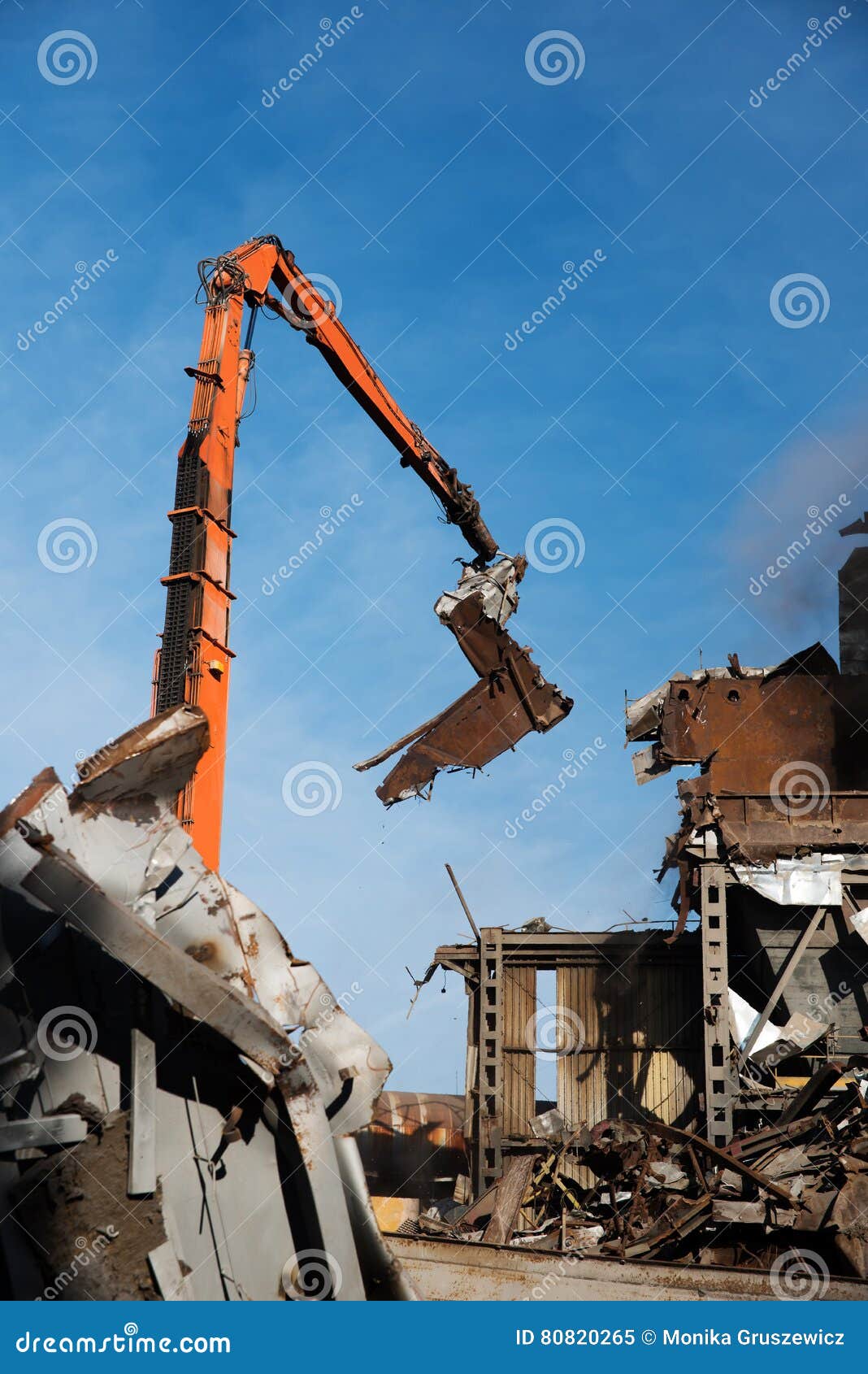 Recycling of scrap metal stock image. Image of mechanical - 80820265
