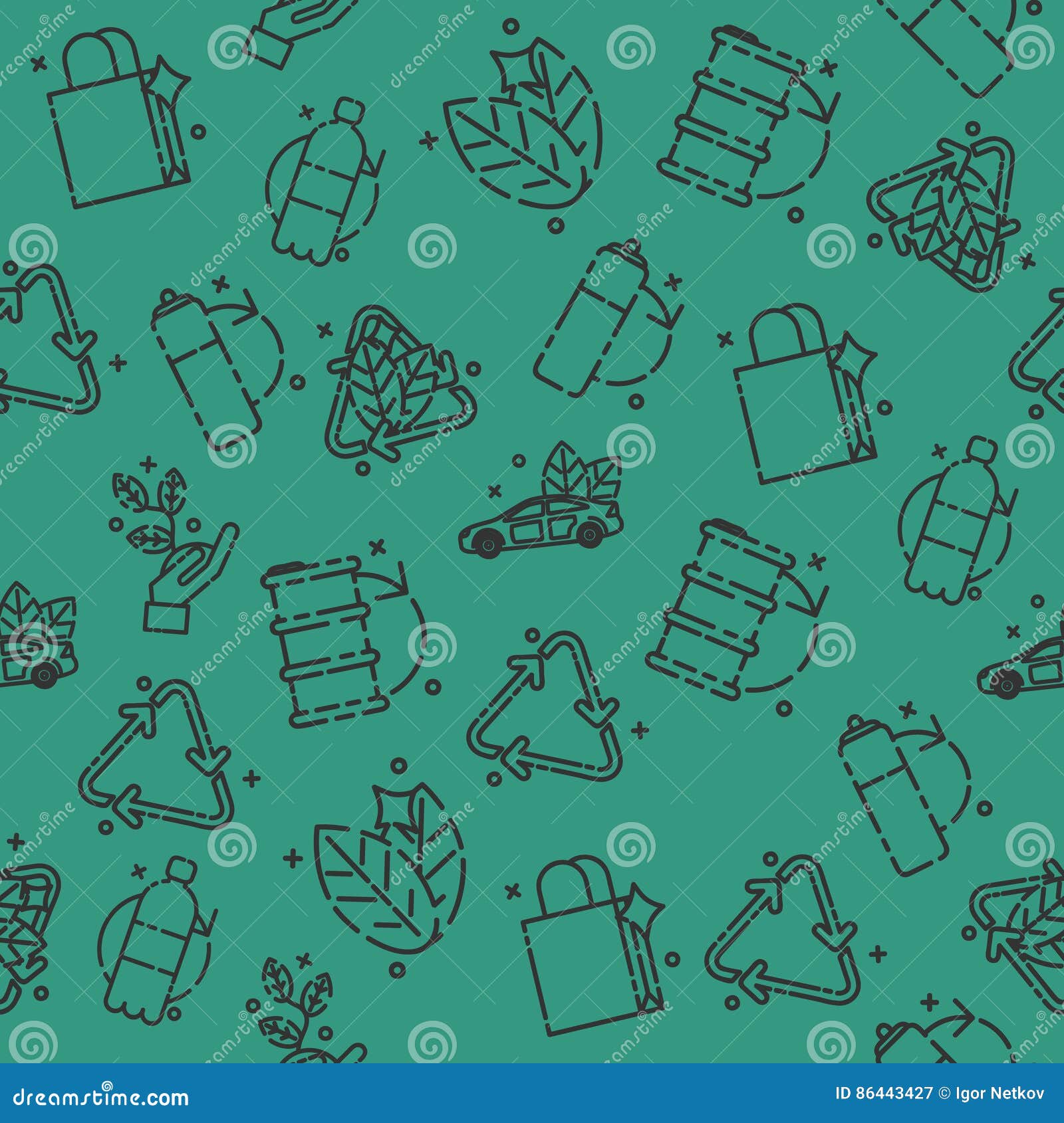 Recycling set pattern stock vector. Illustration of ecological - 86443427