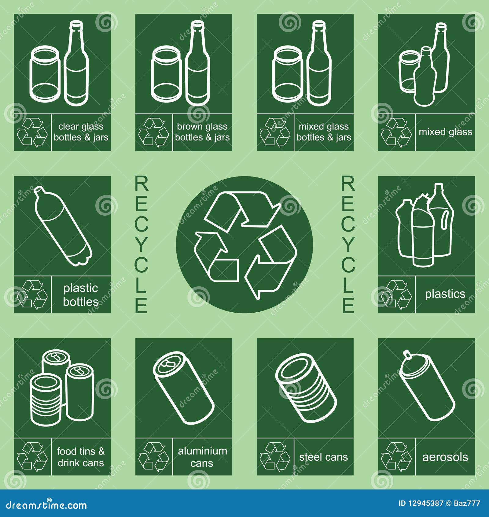 Recycling Sign Collection 1 Stock Vector - Illustration of food ...