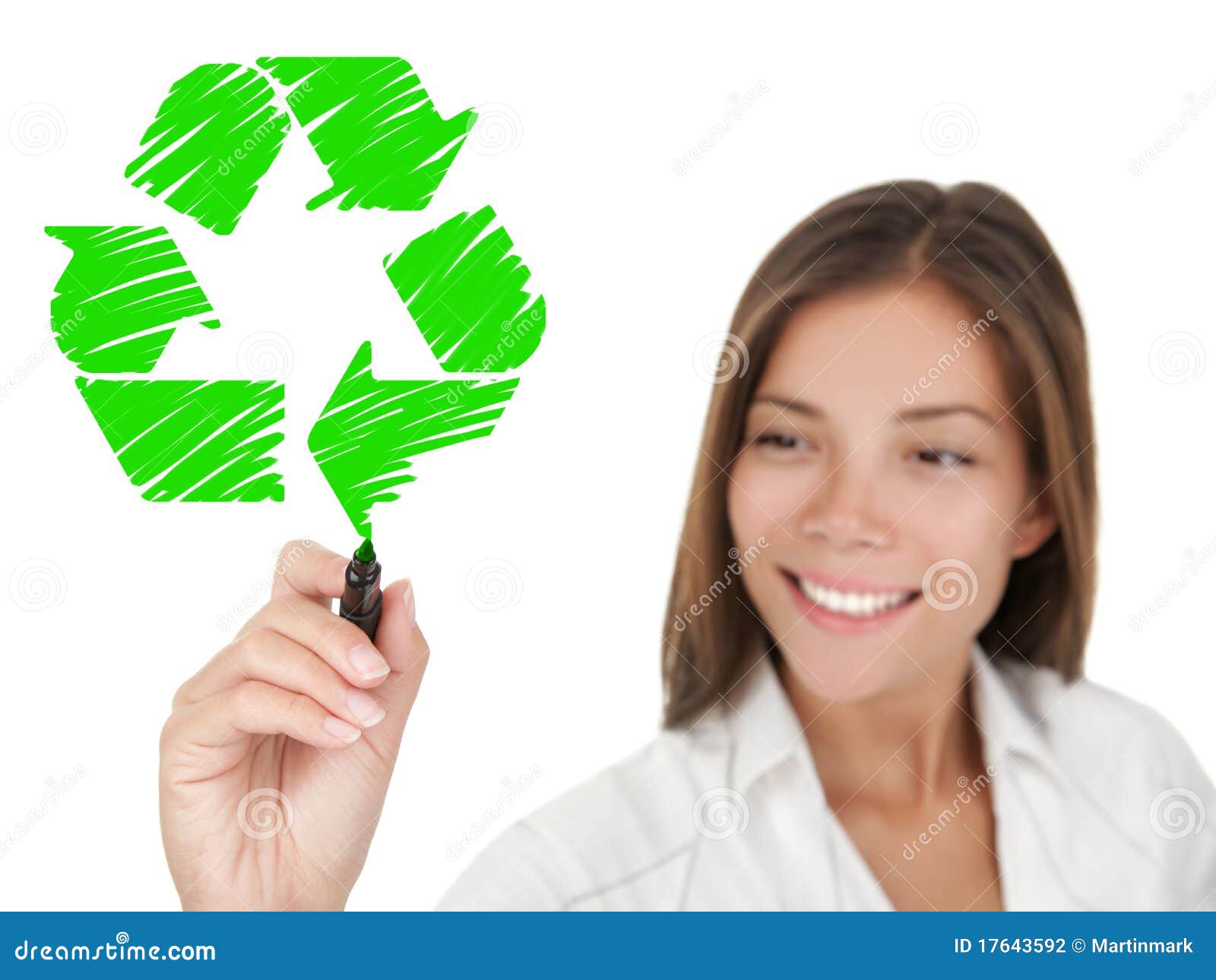 Recycling Sign Drawing Woman Stock Photo - Image of background ...
