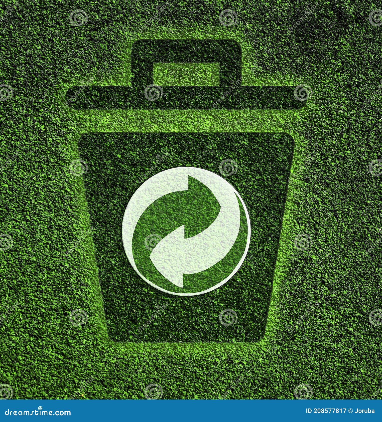 Recycling Sign with Dustbin on Green Stock Image - Image of grass ...