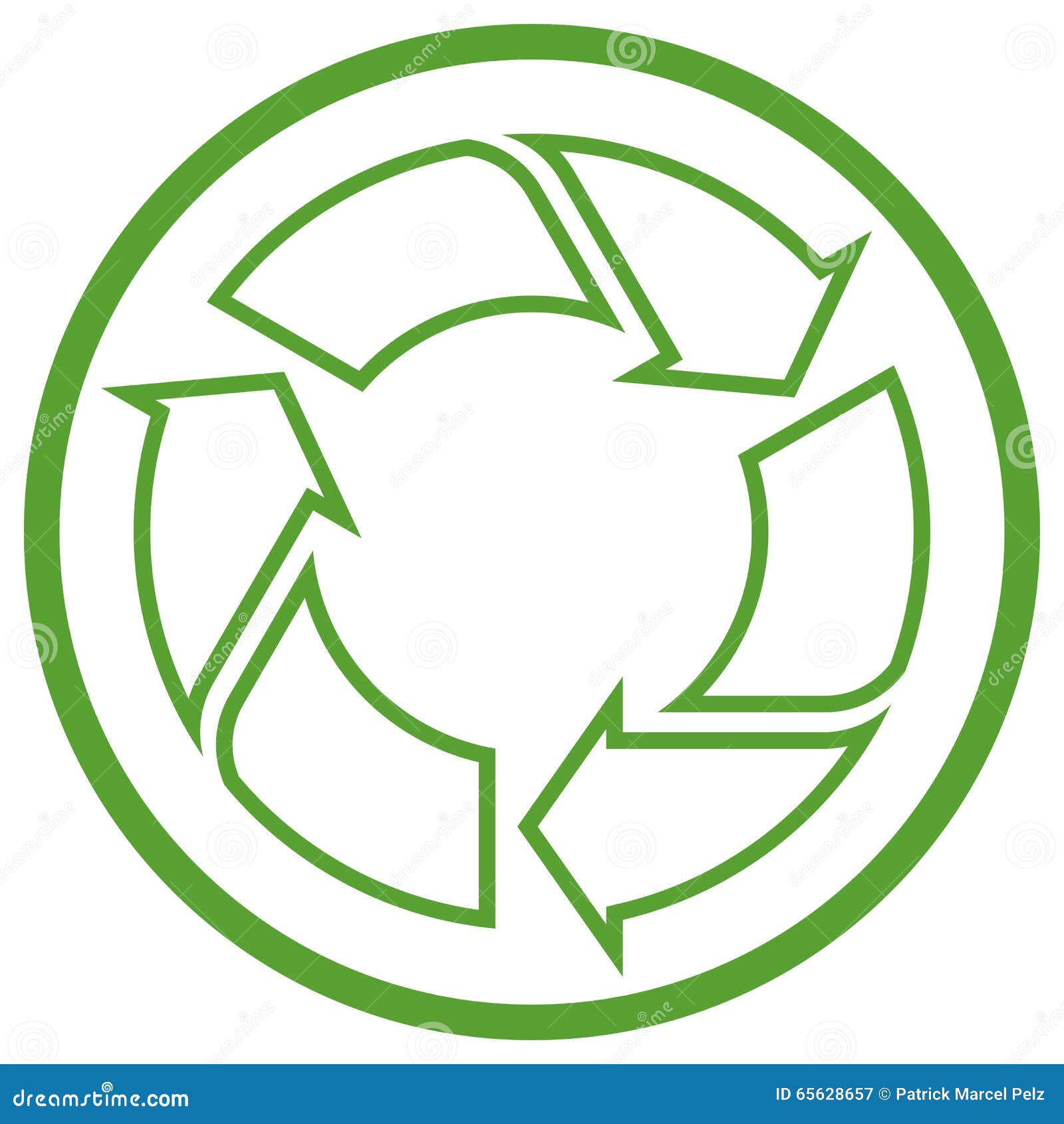 Recycling sign green stock vector. Illustration of circulation - 65628657