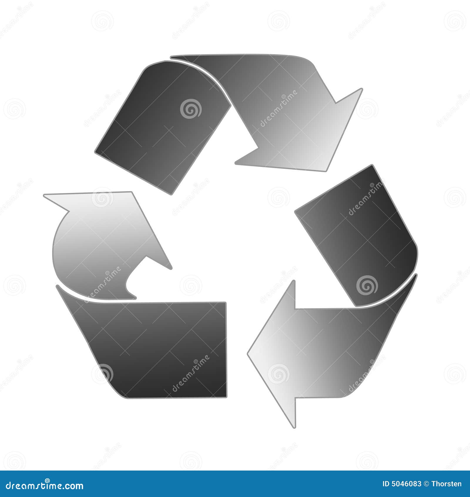 Recycling Sign in Grey and Black Stock Illustration - Illustration of ...