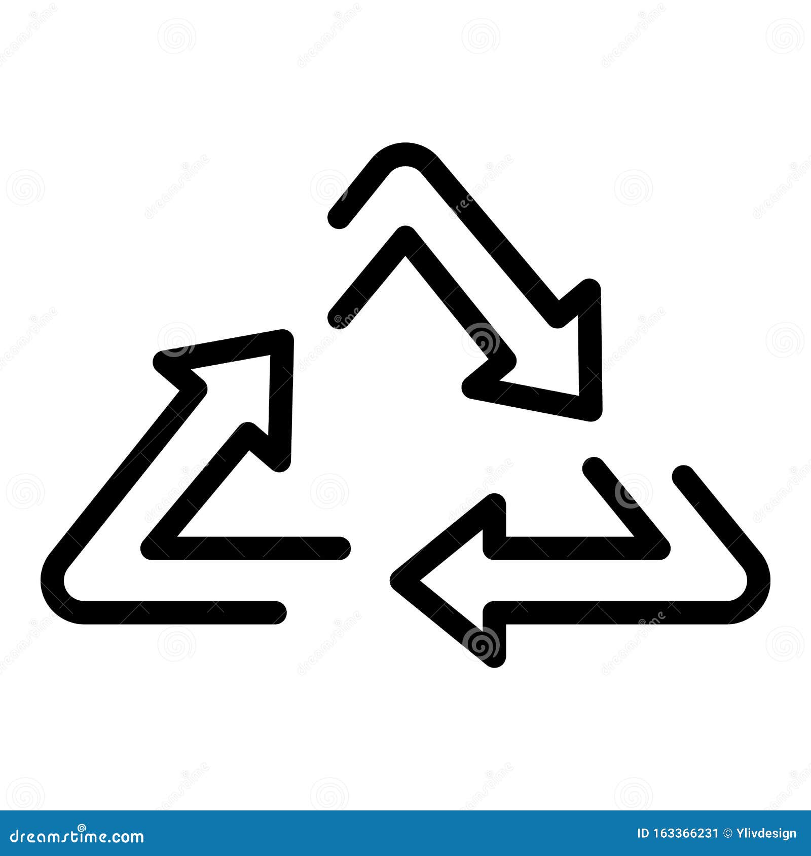 Recycling Sign Icon, Outline Style Stock Vector - Illustration of ...